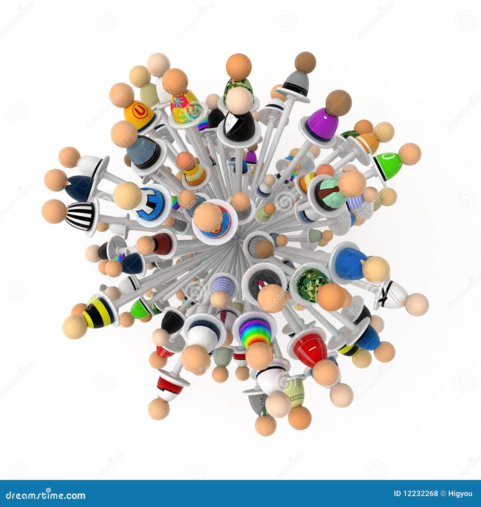 Cartoon Crowd, Raise Center Stock Illustration - Illustration of ...