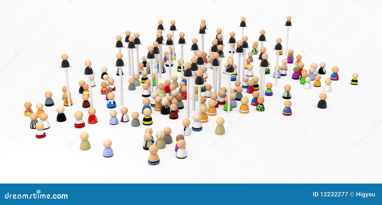 Cartoon Crowd, Raise Group stock illustration. Illustration of ...