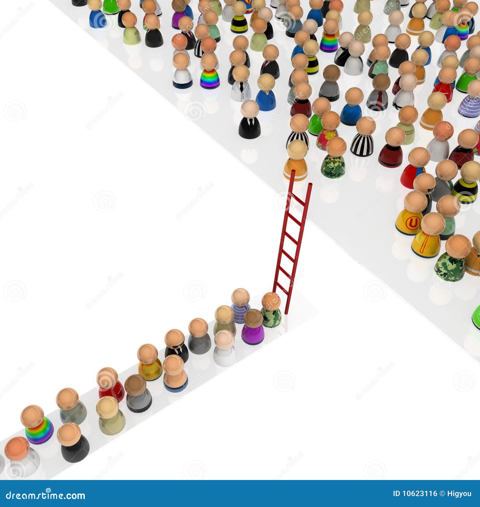 Cartoon Crowd, Red Ladder stock illustration. Illustration of ...