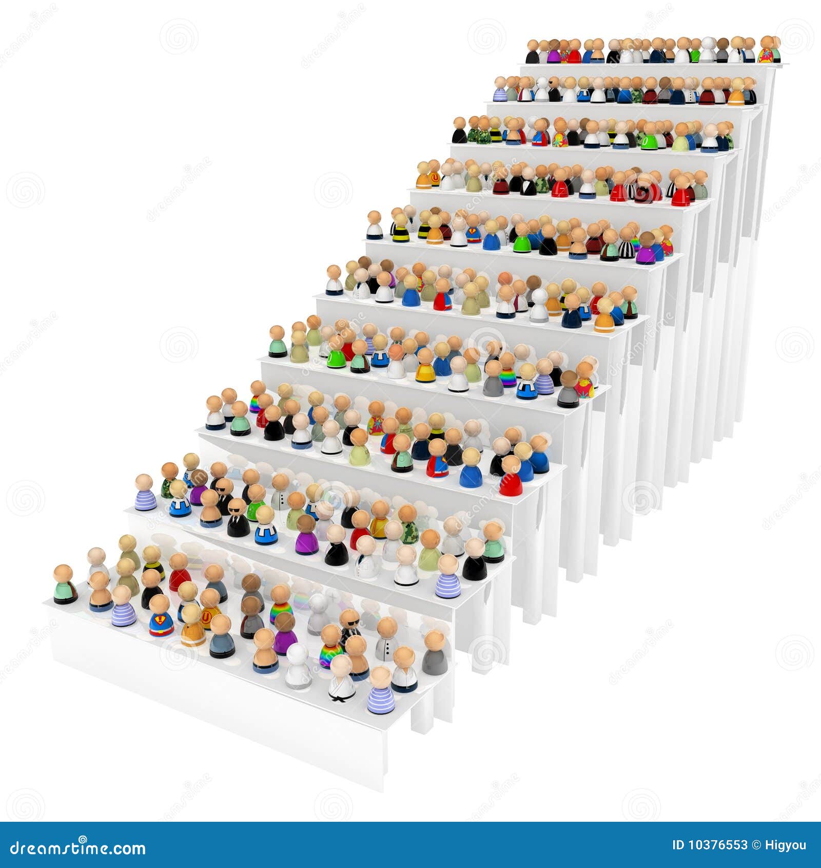 Cartoon Crowd, Stair Steps stock illustration. Illustration of ...