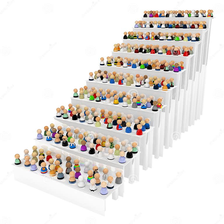 Cartoon Crowd, Stair Steps stock illustration. Illustration of ...