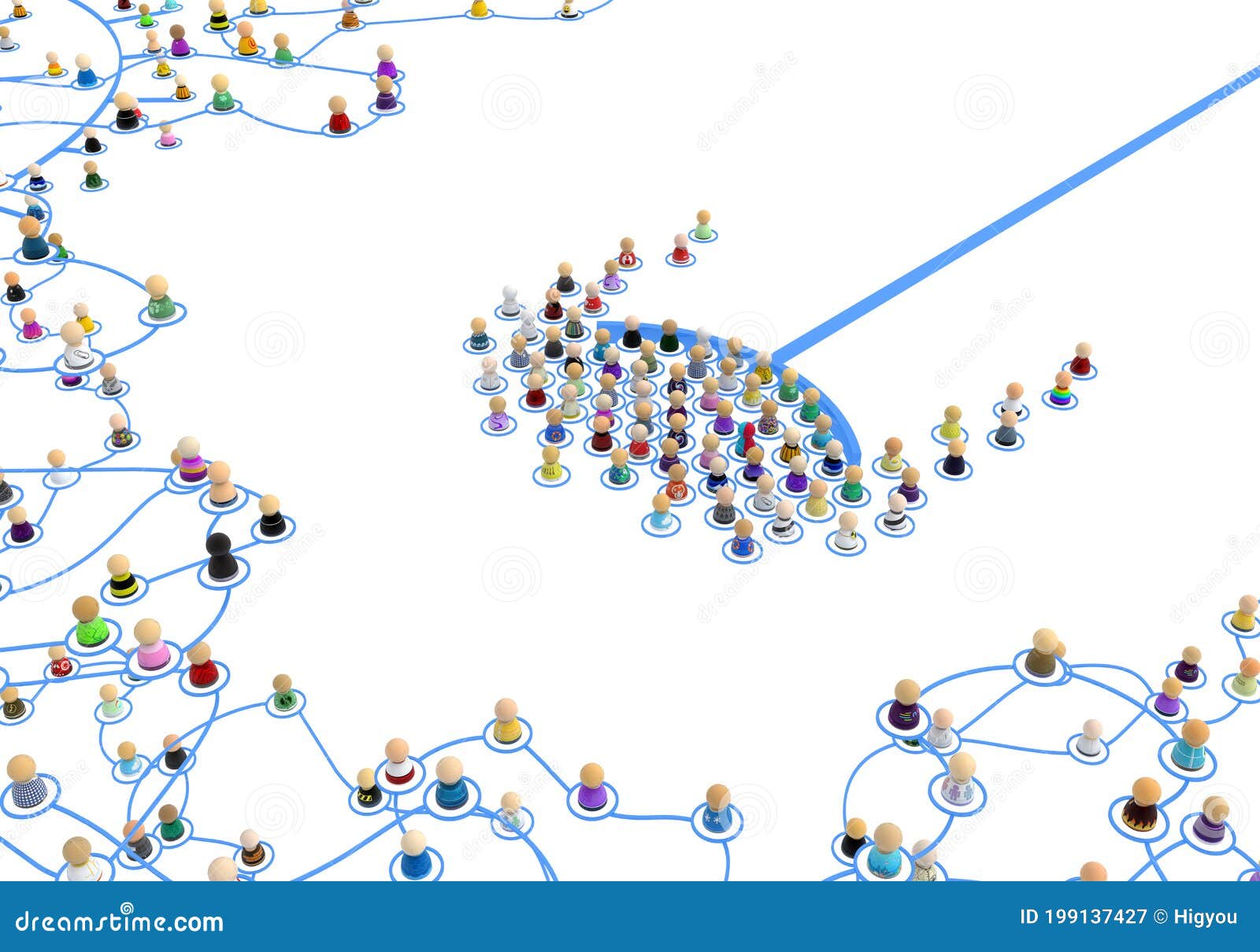 Cartoon Crowd System, Arc Push Stock Illustration - Illustration of ...