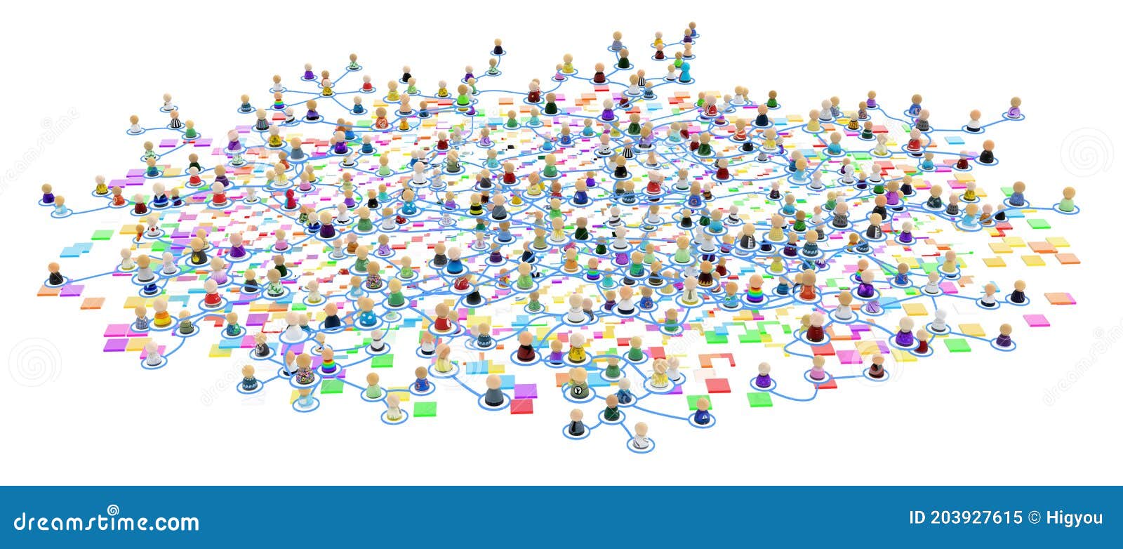 Cartoon Crowd System, Color Bits Stock Illustration - Illustration of ...