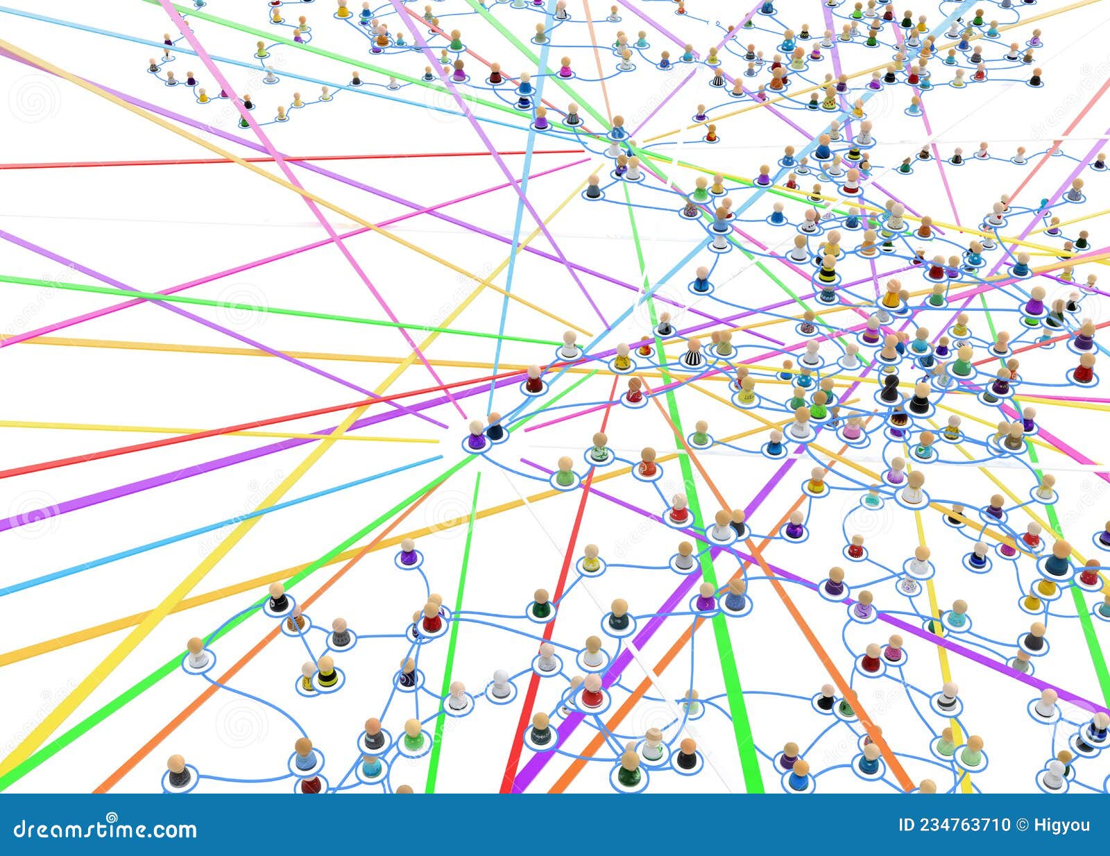 Cartoon Crowd System, Color Rays Crossing Stock Illustration ...