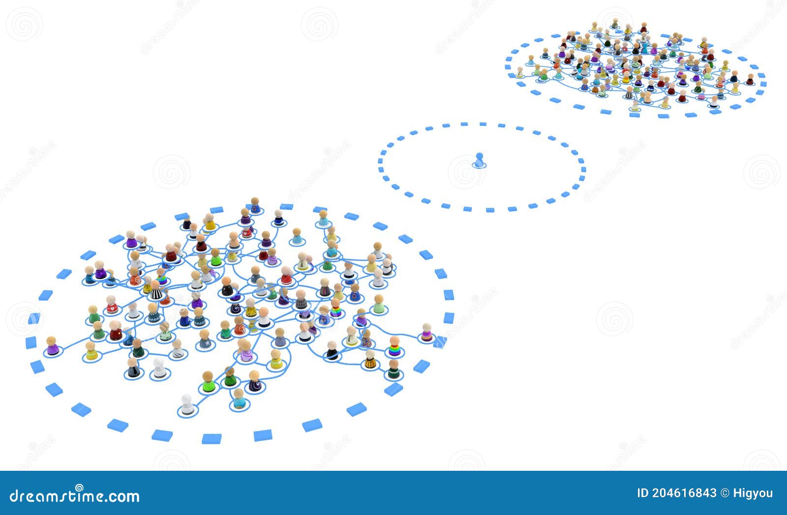 Cartoon Crowd System, Dotted Circles Stock Illustration - Illustration ...