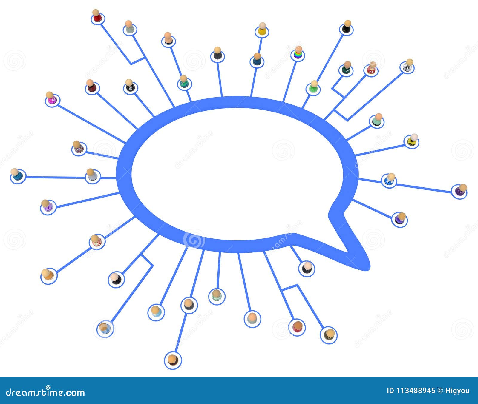 Cartoon Crowd System, Speech Bubble Link Stock Illustration ...