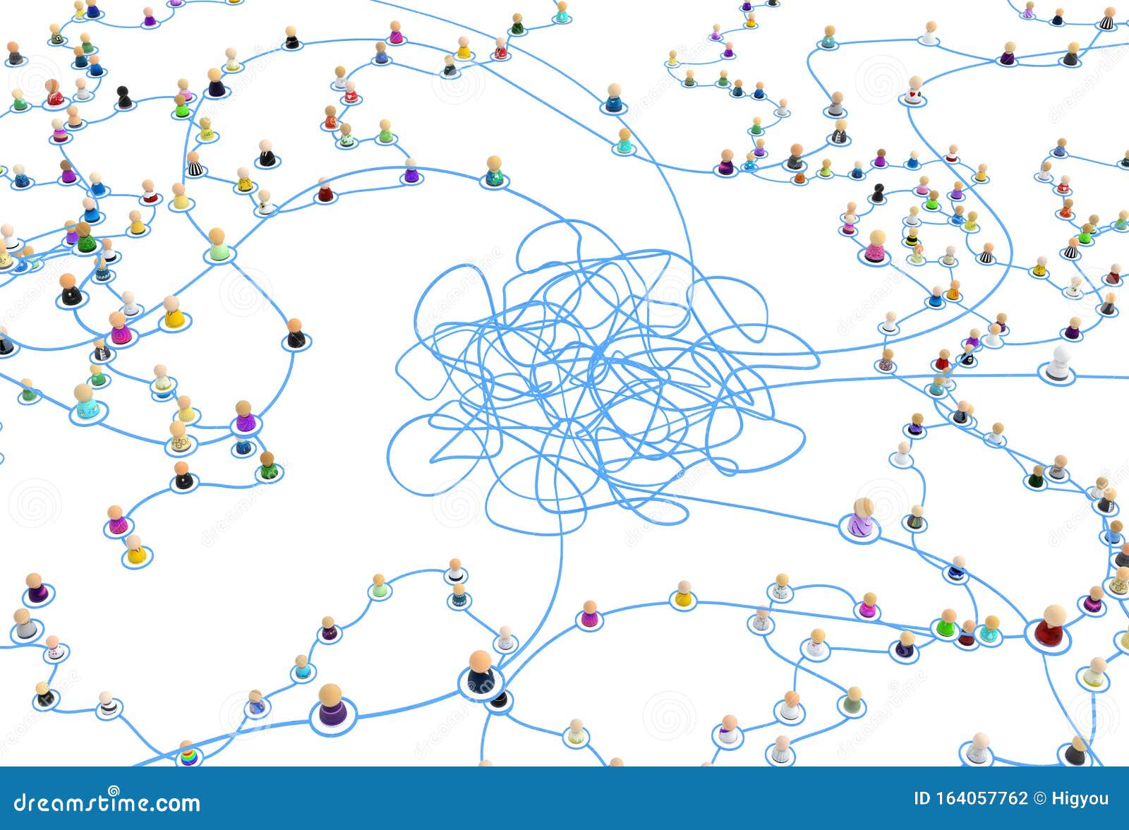 Cartoon Crowd System, Tangle Knot Central Stock Illustration ...