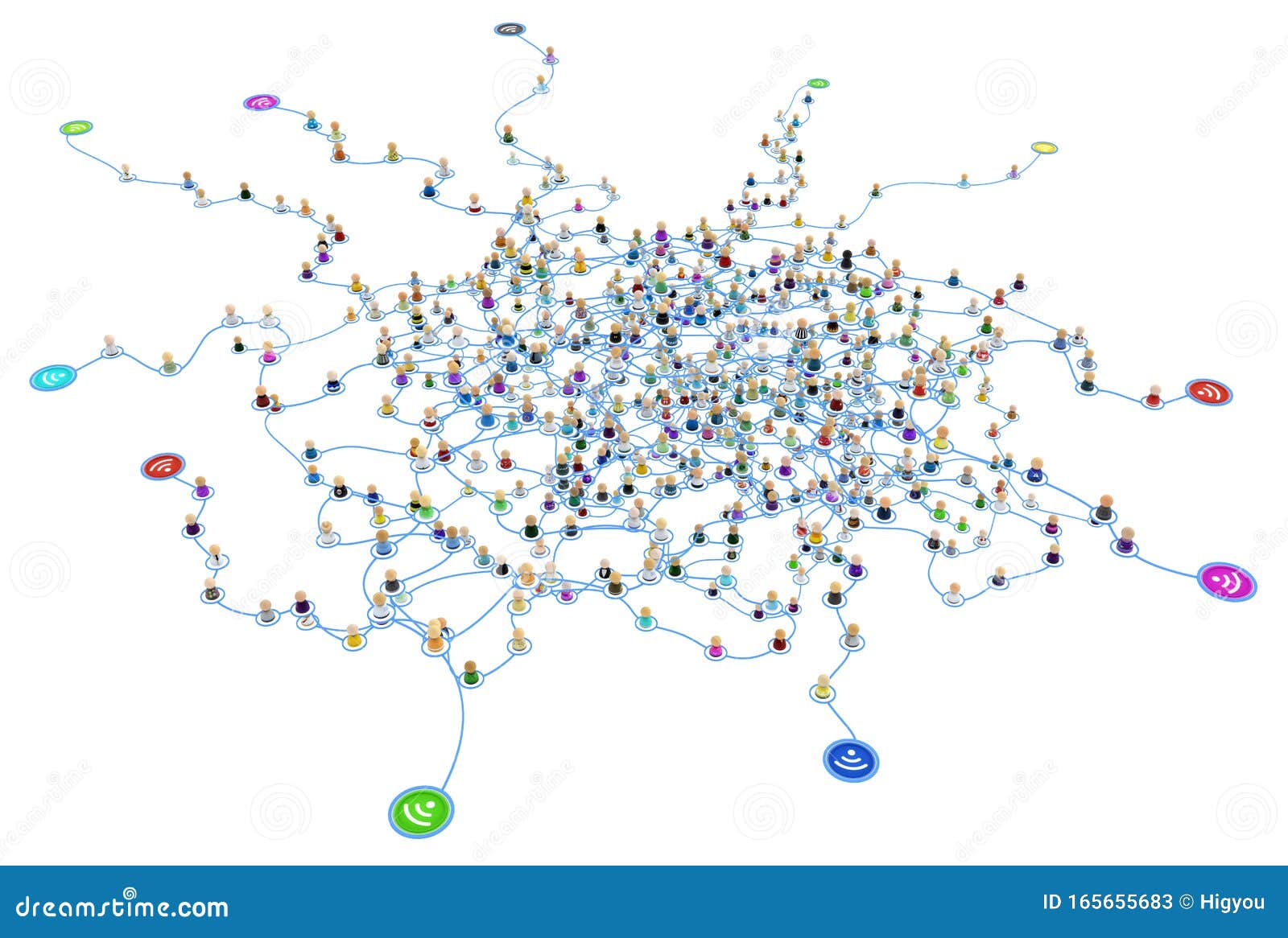 Cartoon Crowd System, Wireless Outside Stock Illustration ...