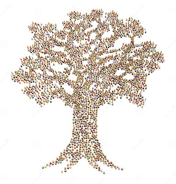 Cartoon Crowd, Tree stock illustration. Illustration of growth - 15081363