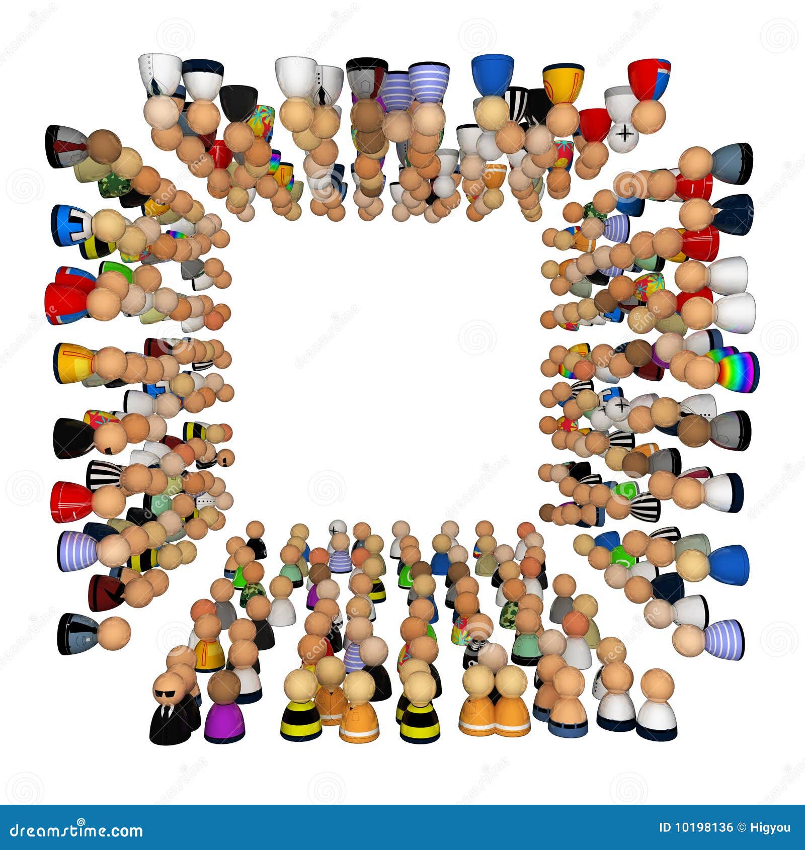 Cartoon Crowd, Walls and Ceiling Stock Illustration - Illustration of ...