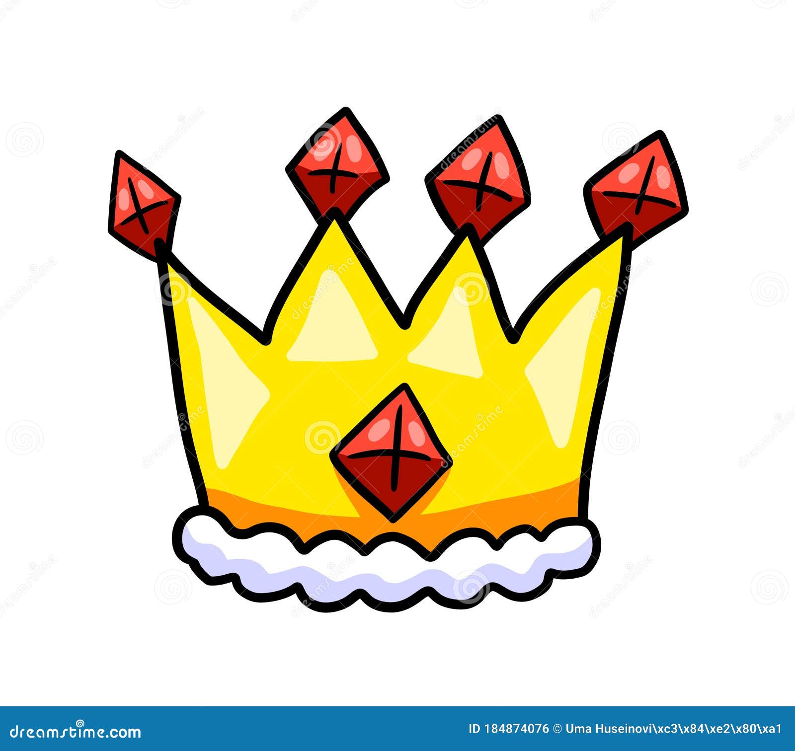 A Magnificent Golden Royal Cartoon Crown Stock Illustration ...