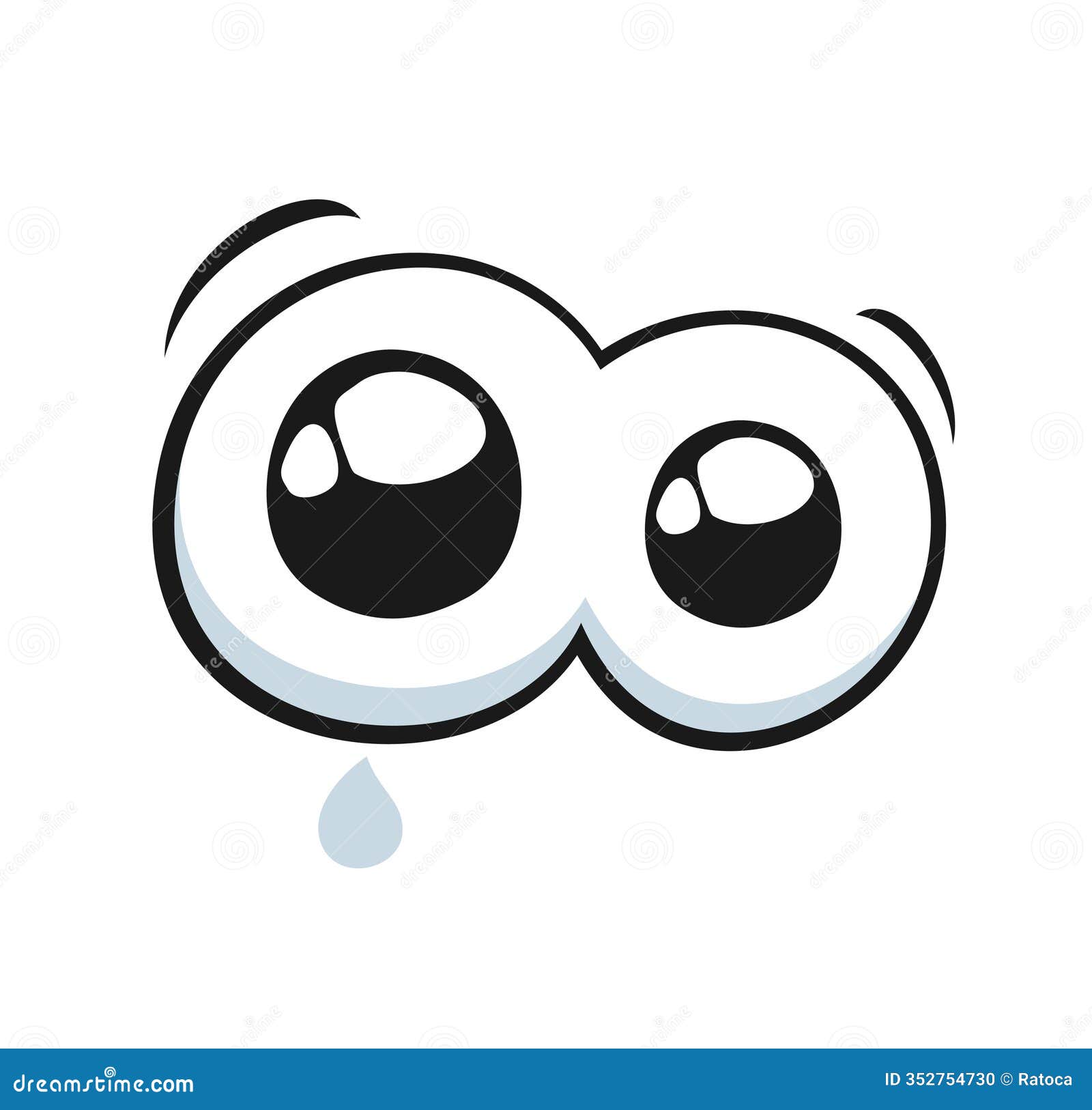 Cartoon Cry Eye Illustration Stock Vector - Illustration of look ...
