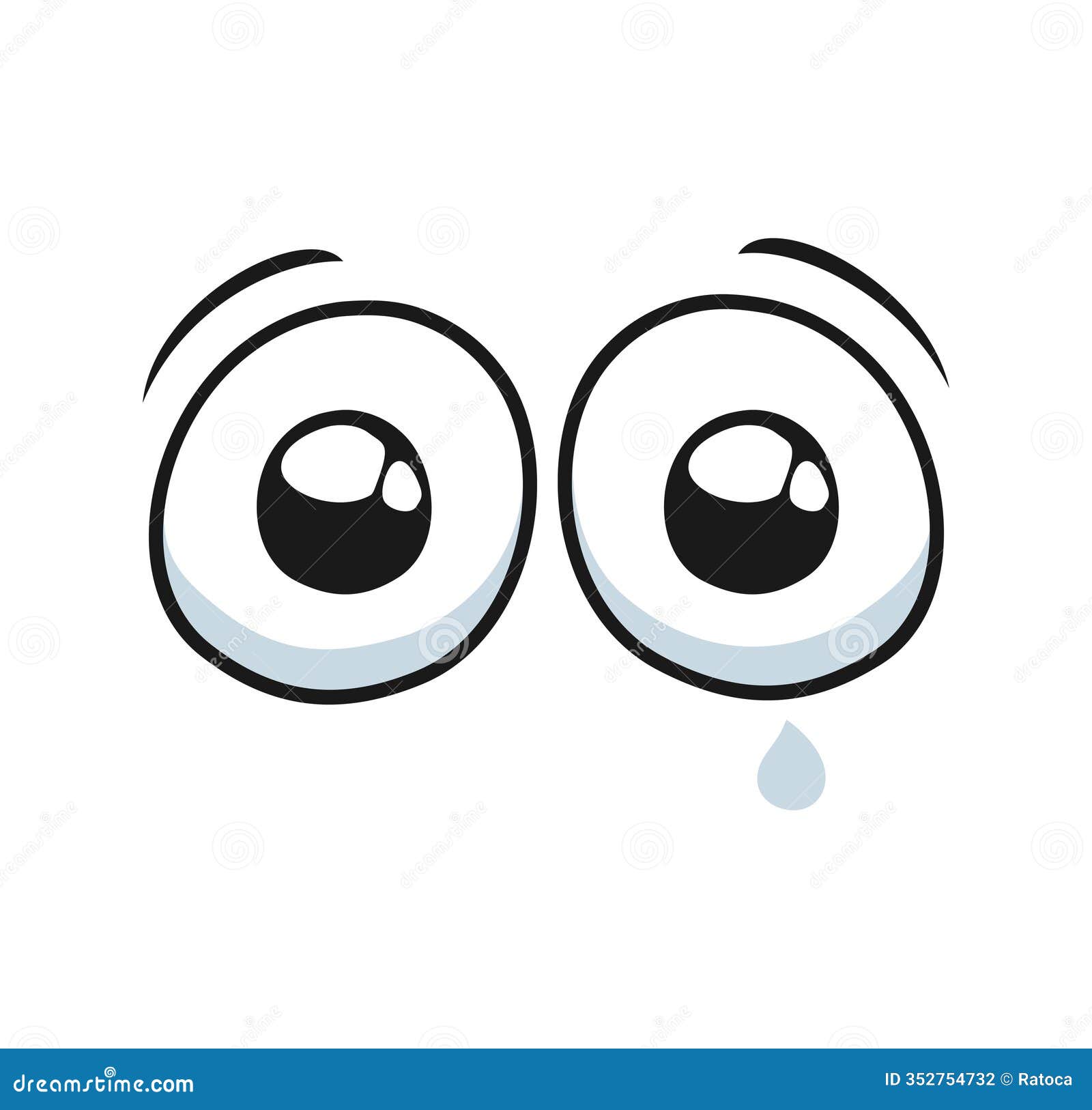 Cartoon Cry Eye Illustration Stock Vector - Illustration of expression ...