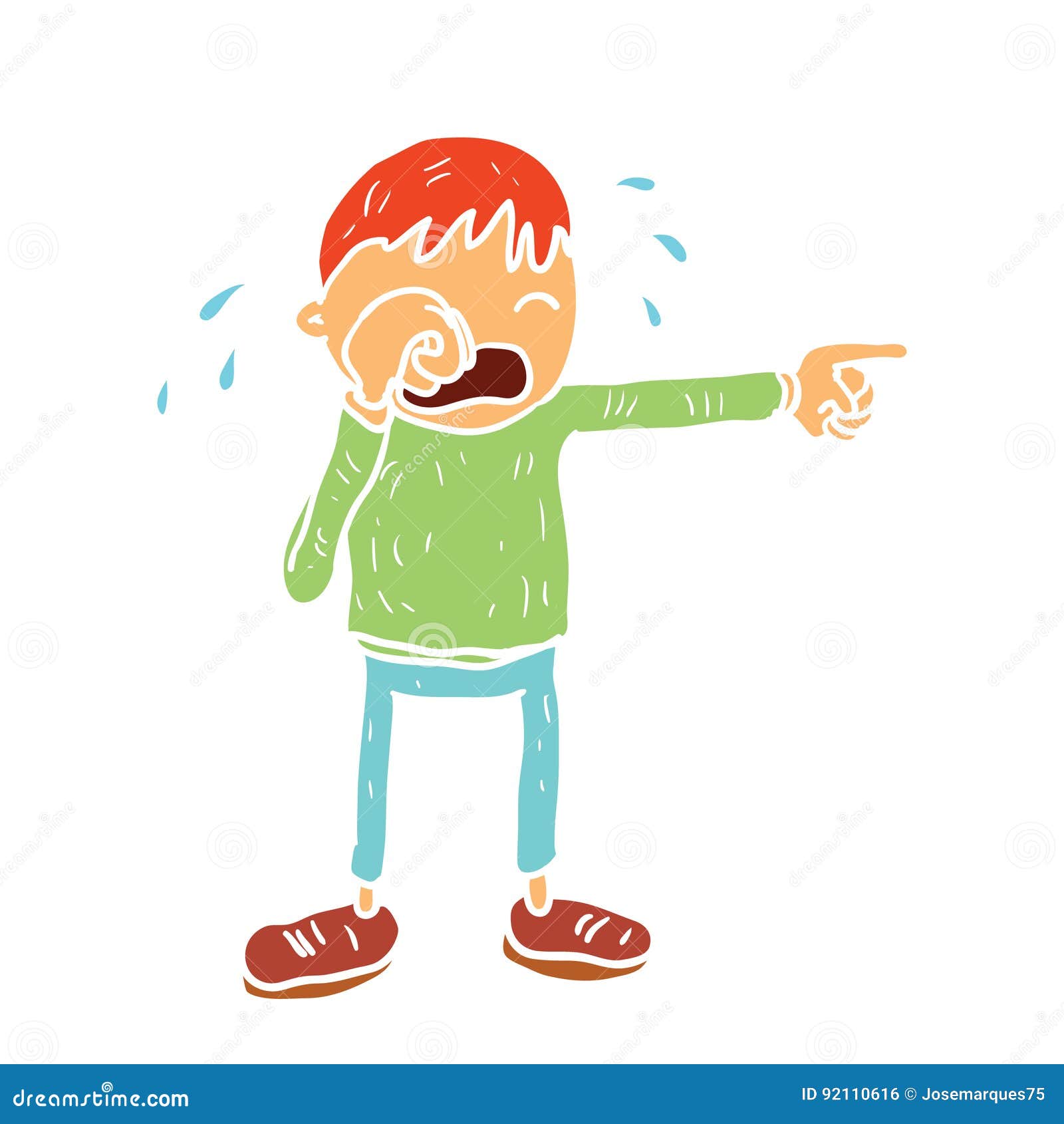 Cartoon cry illustration stock vector. Illustration of comic - 92110616