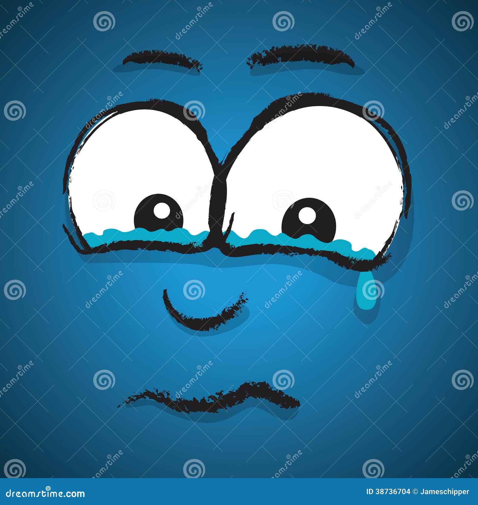 Cartoon crying face stock vector. Illustration of nose - 38736704