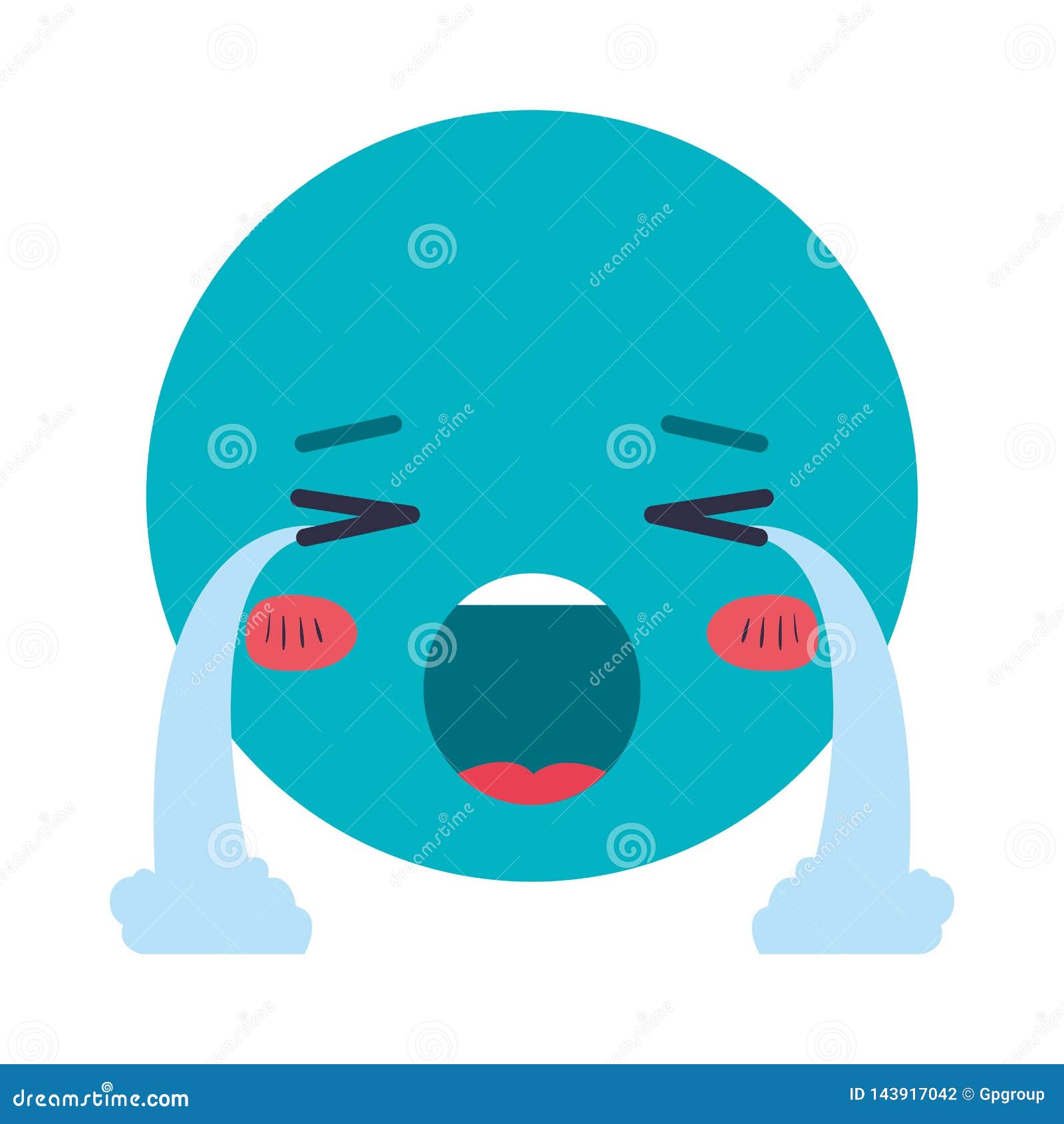 Cartoon Crying Head Kawaii Character Stock Vector - Illustration of ...