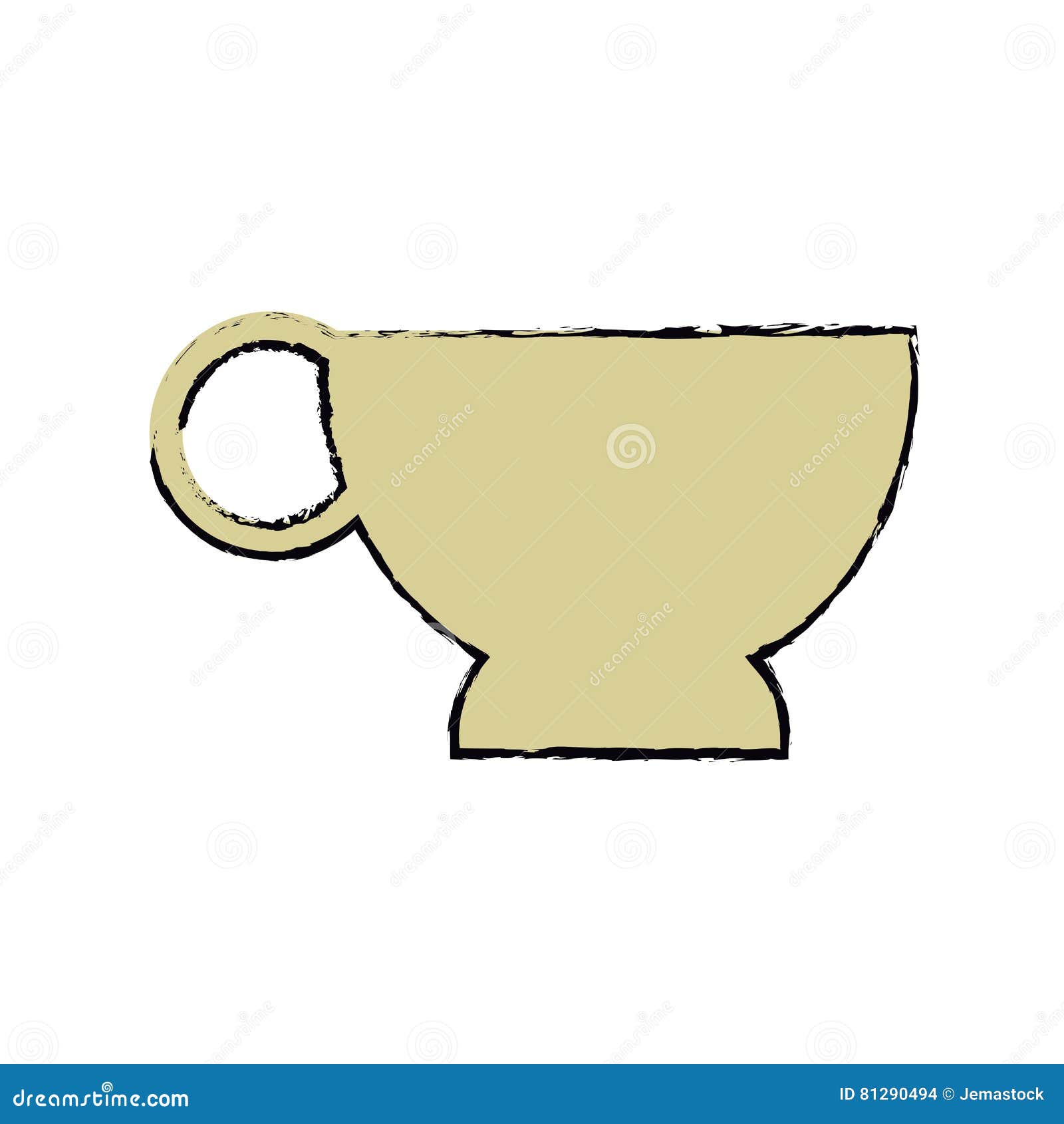 Cartoon Cup Coffe Break Time Office Icon Stock Vector - Illustration of ...