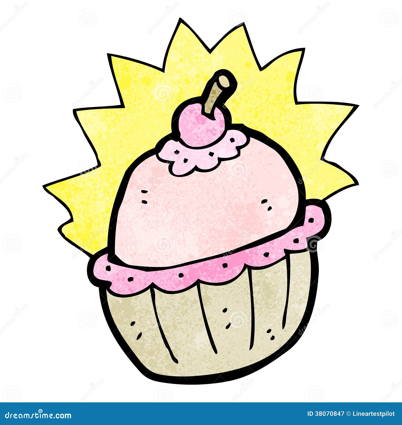 Cartoon cupcake stock illustration. Illustration of cake - 38070847