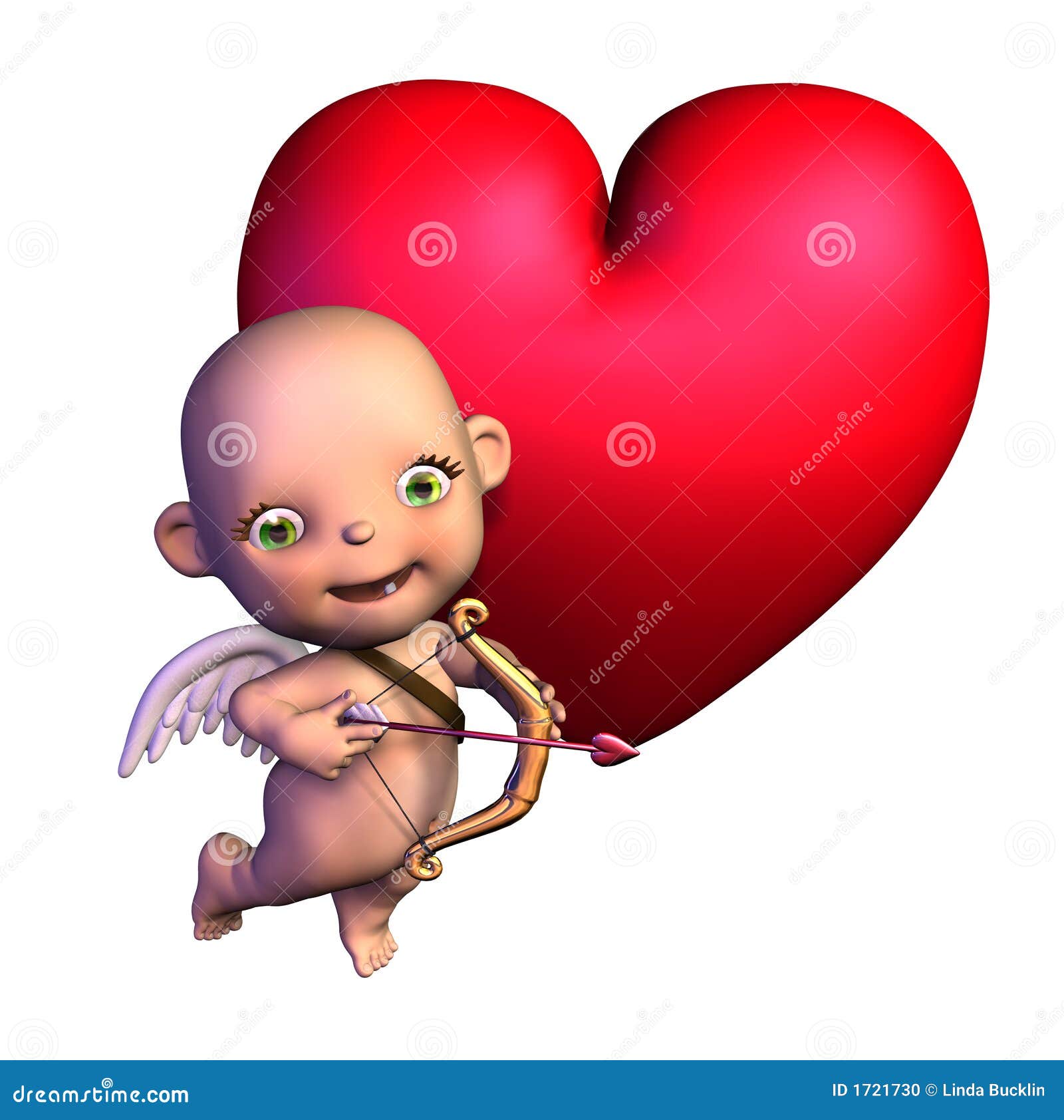 Cartoon Cupid with Heart stock illustration. Illustration of cute - 1721730