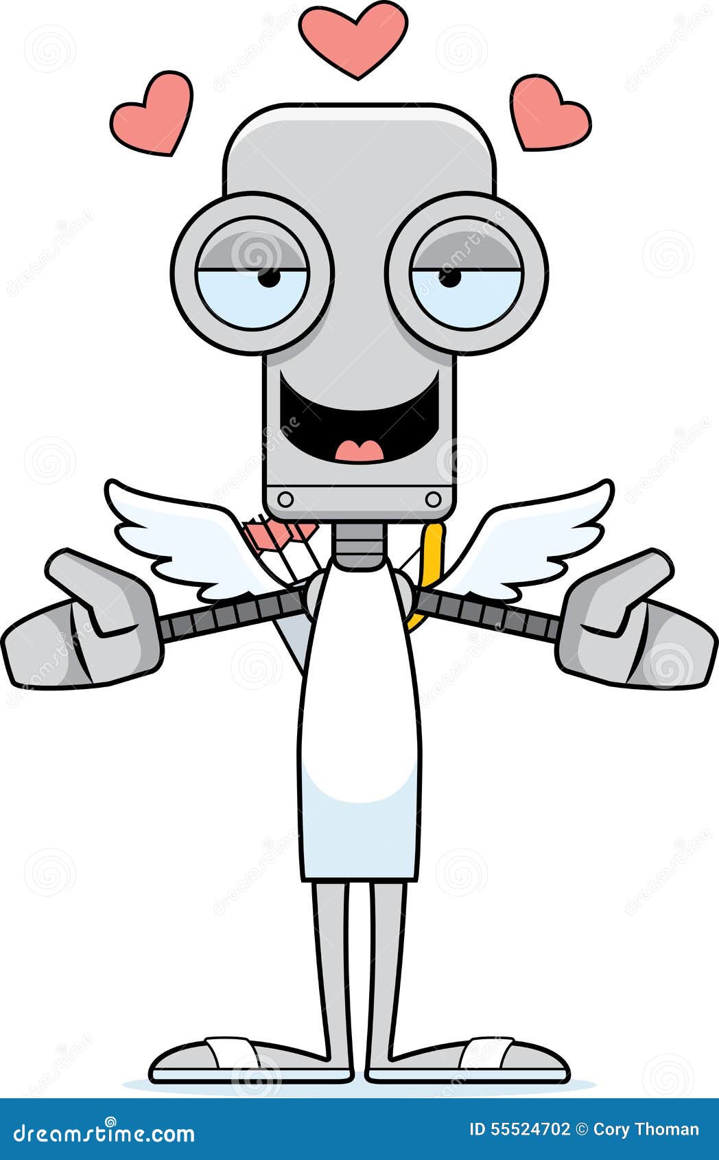 Cartoon Cupid Robot Hug stock vector. Illustration of cartoon - 55524702