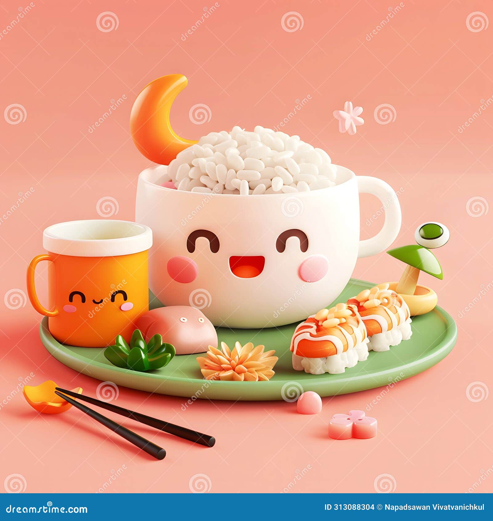 Cartoon Cups with Smiling Faces. Stock Illustration - Illustration of ...