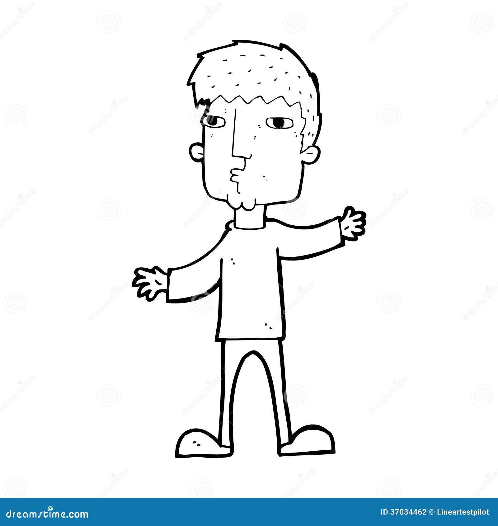 Cartoon curious man stock illustration. Illustration of funny - 37034462