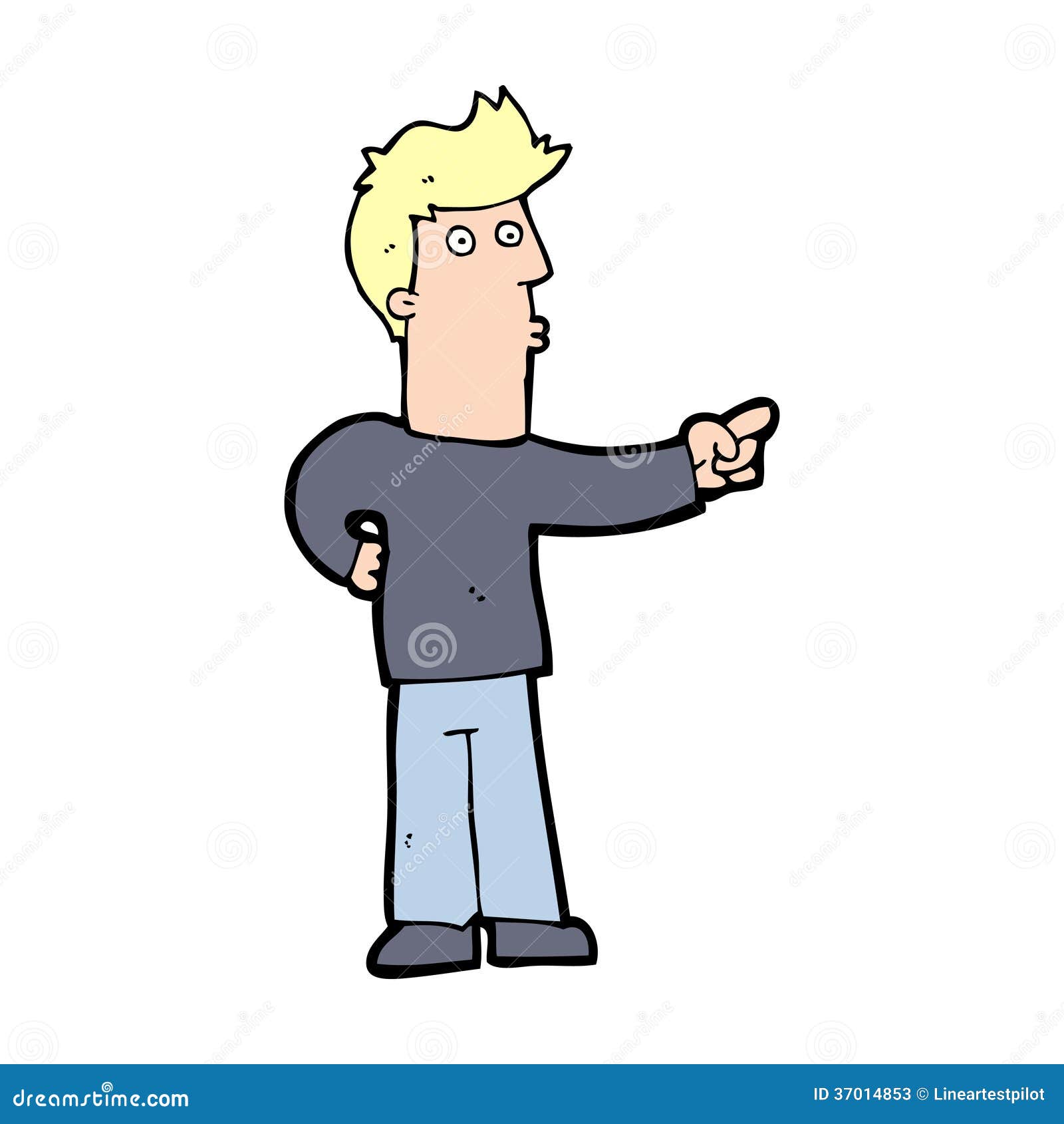 Cartoon Curious Man Pointing Stock Vector - Illustration of silly, hand ...