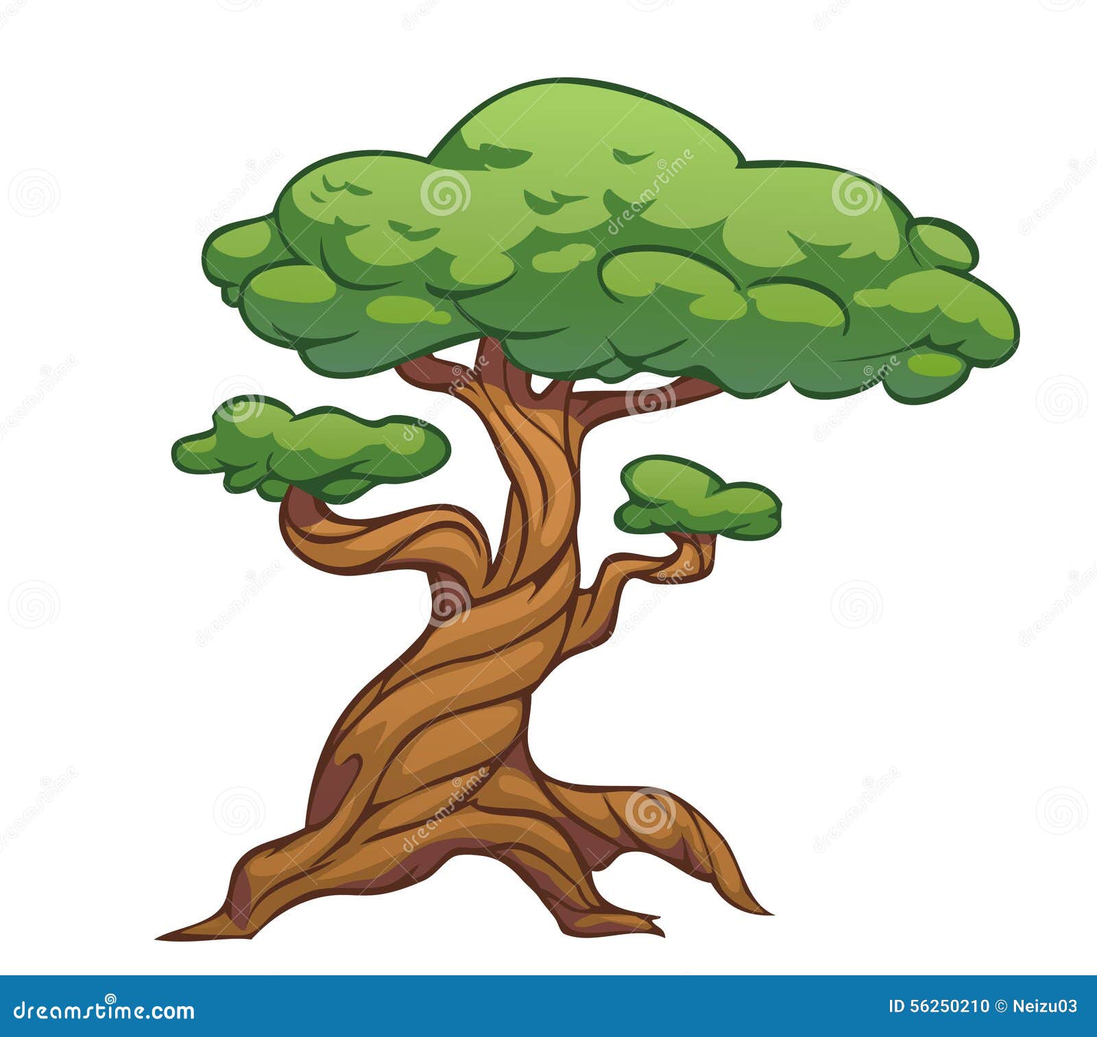 Cartoon Curvy Tree Stock Photo | CartoonDealer.com #56250210