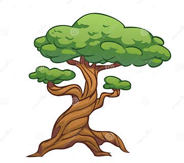 Cartoon curvy tree stock illustration. Illustration of environment ...