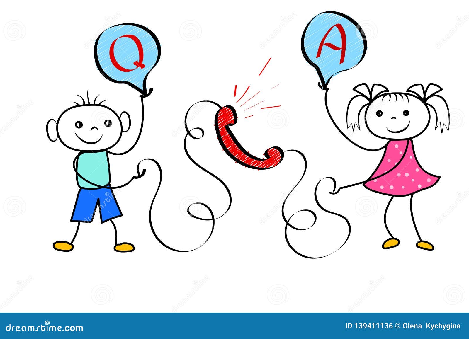 Cartoon Customer Calling To User Hotline Operator. Happy Stickman Boy ...