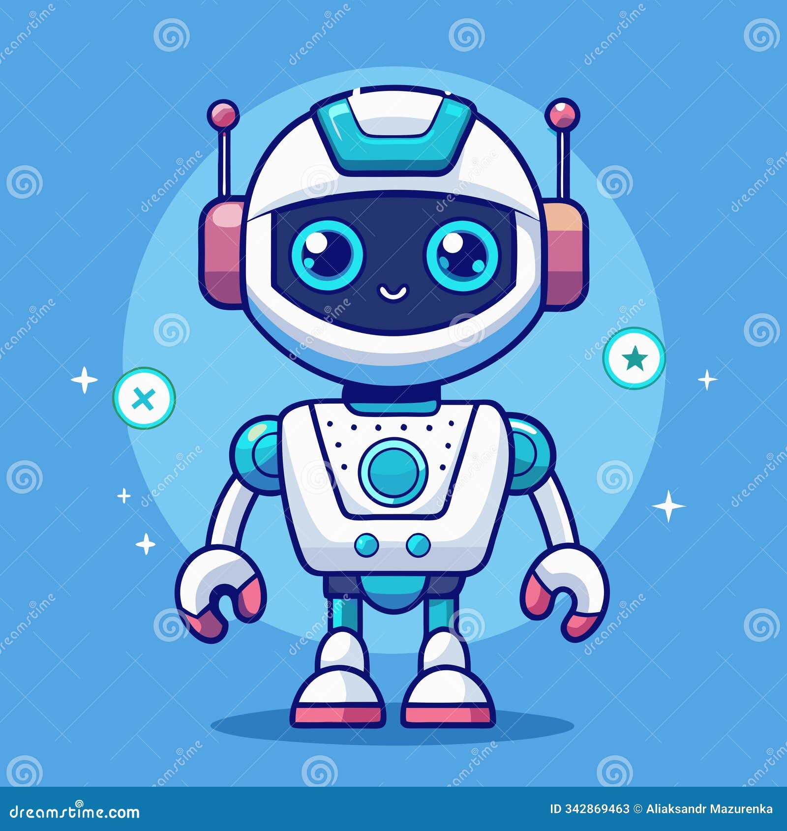 Cute Evolution Robot Ai Mascot Character Cartoon Illustration. Modern ...
