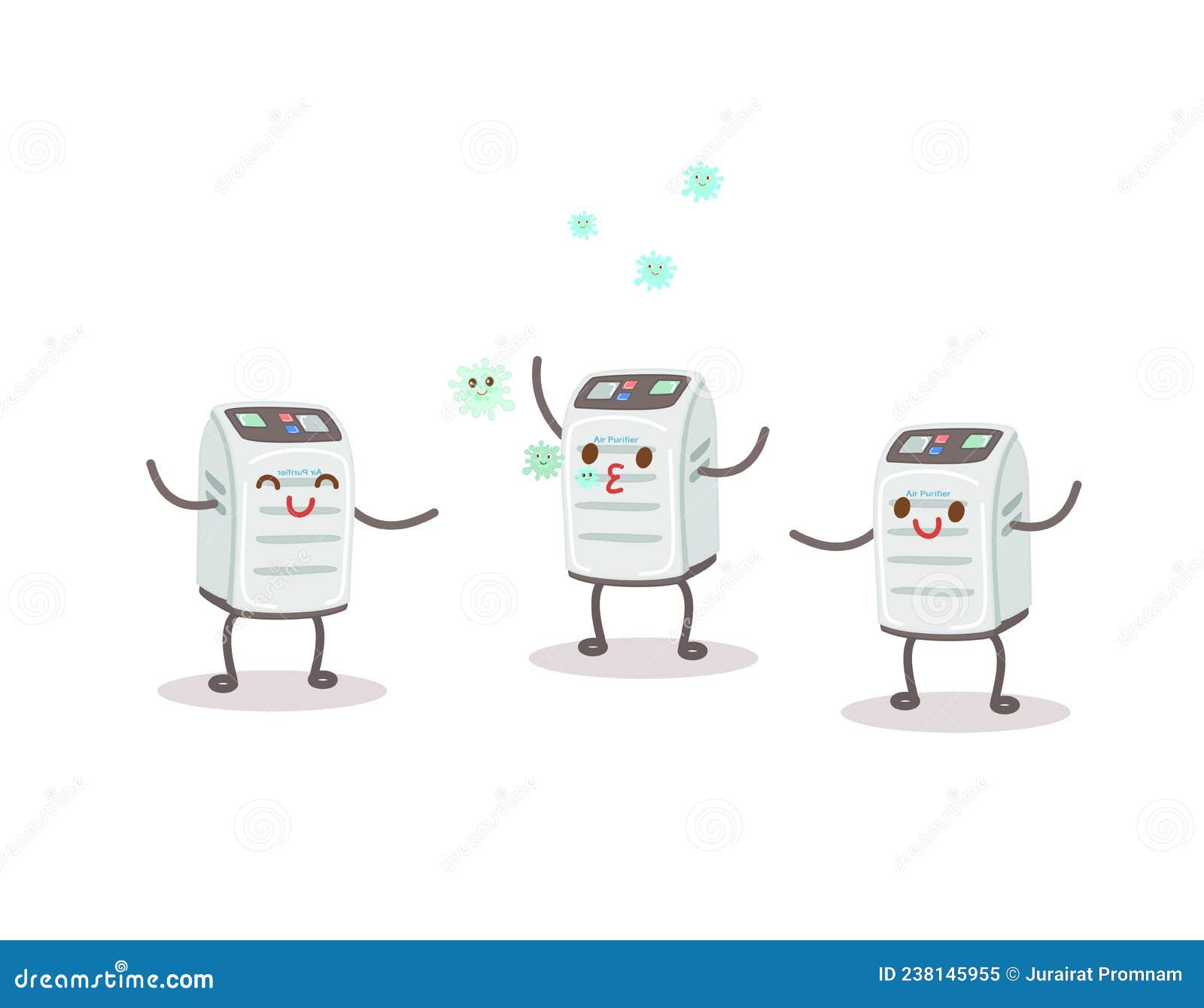 Cartoon Cute Air Purifier Character Vector. Stock Vector - Illustration ...