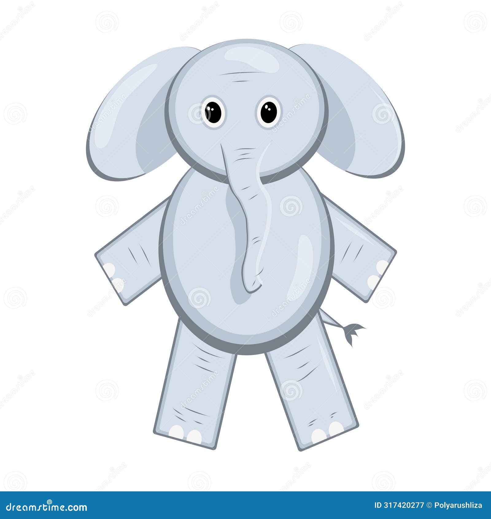 Cartoon Cute Baby Elephant Sitting Stock Illustration - Illustration of ...