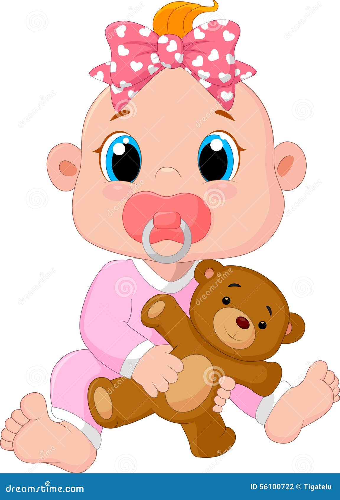 Cartoon cute baby stock vector. Illustration of little - 56100722