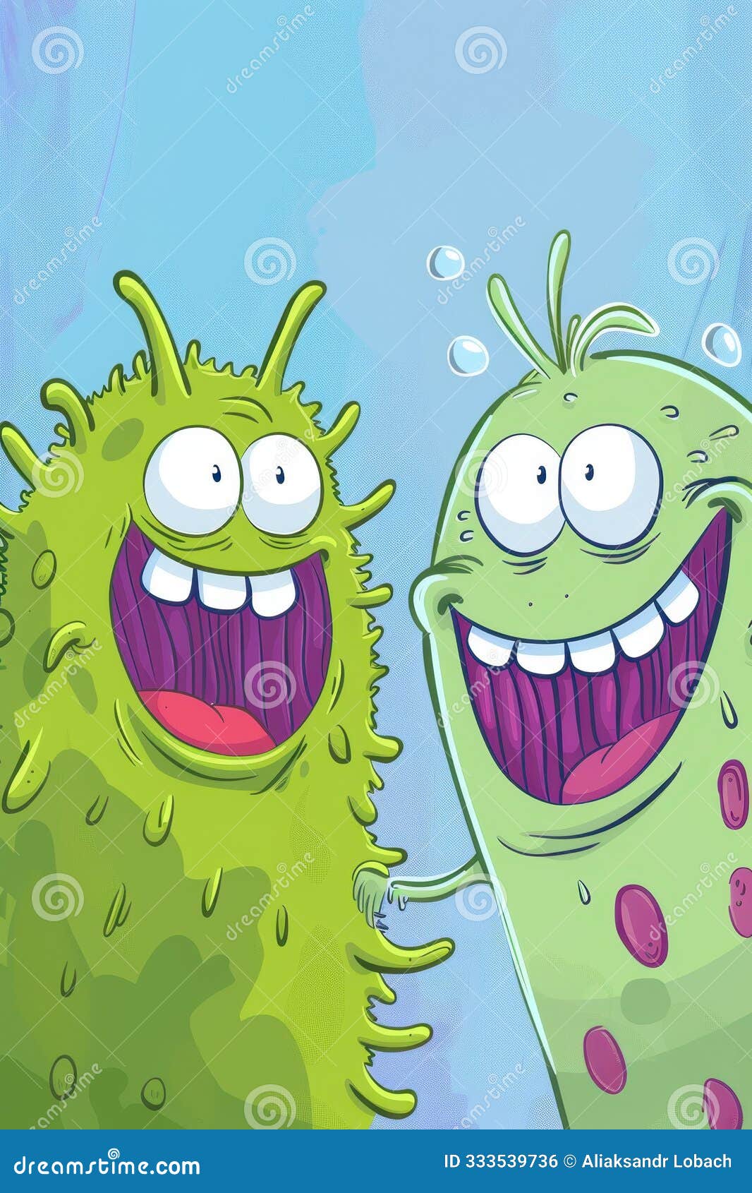 Cartoon Cute Bacteria. Characters of Small Cartoon Monsters Stock Photo ...