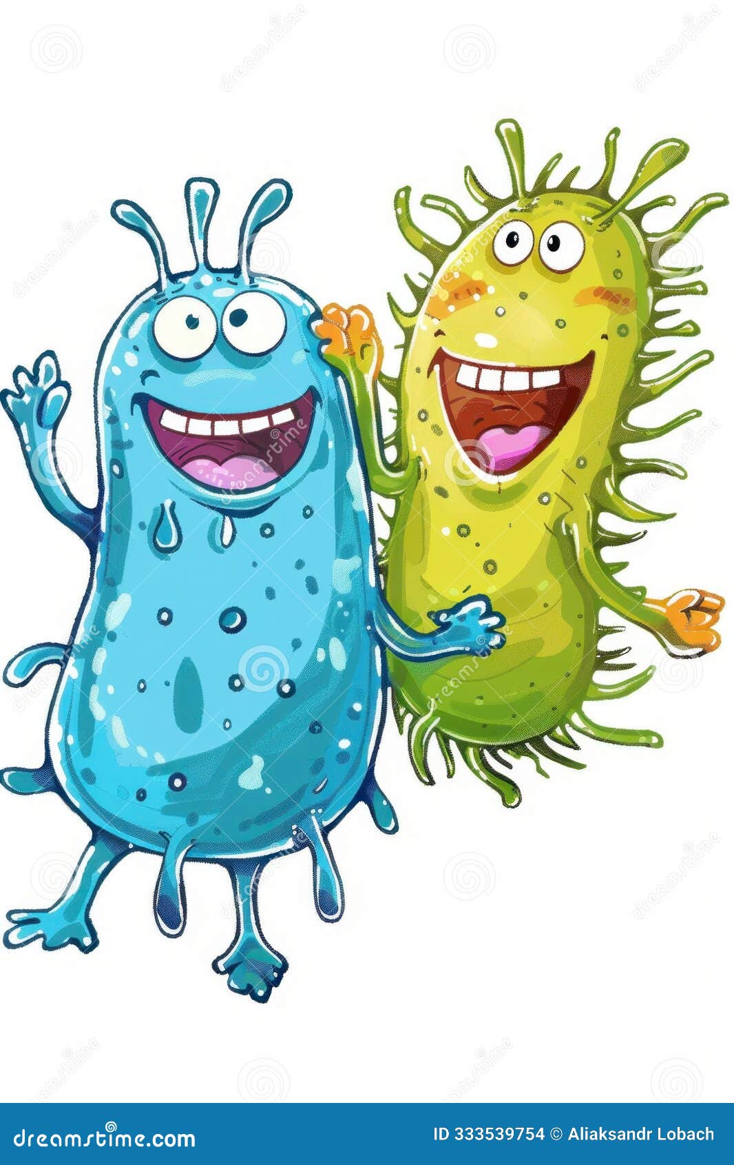 Cartoon Cute Bacteria. Characters of Small Cartoon Monsters Stock ...