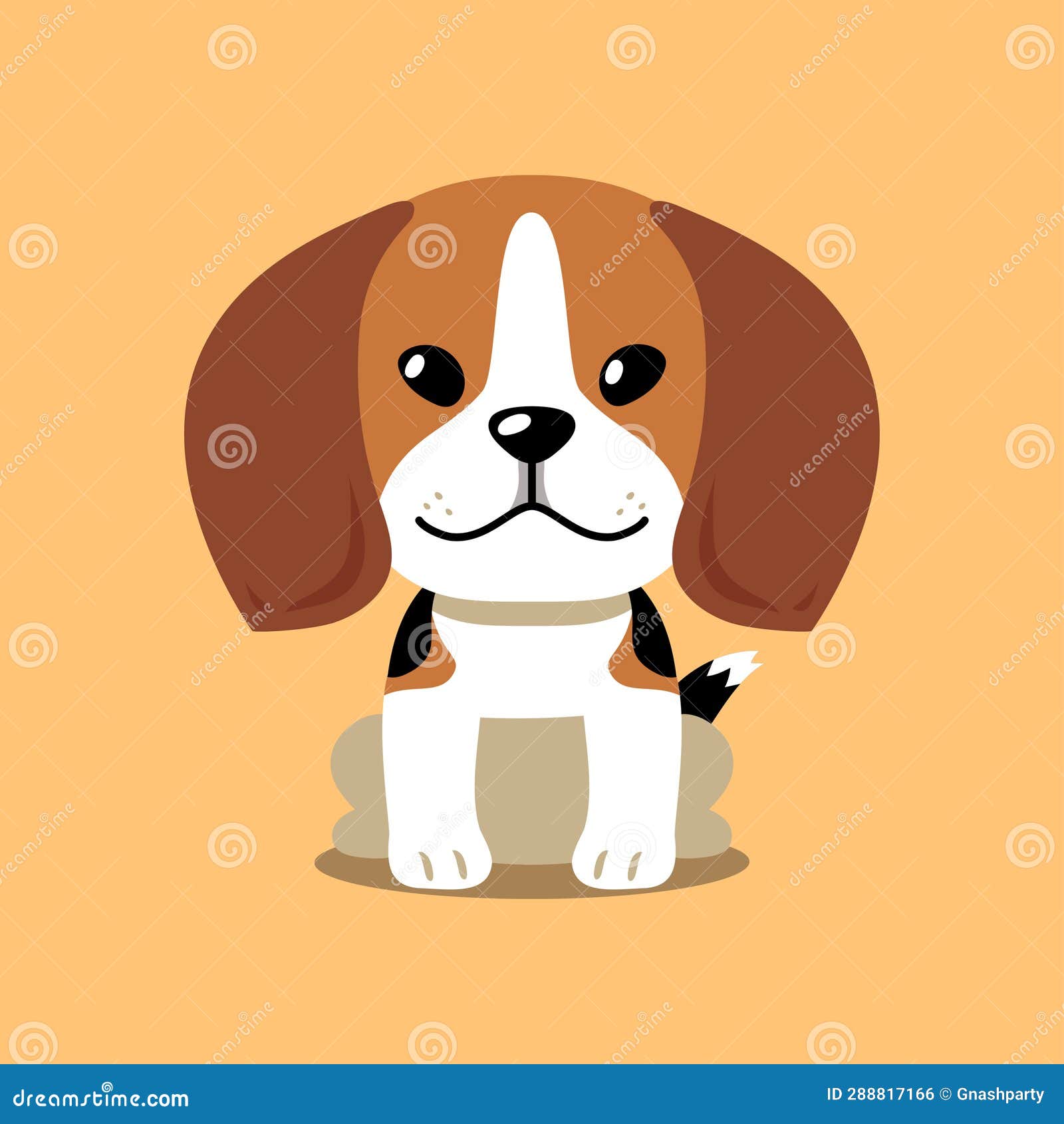 Cartoon a cute beagle dog stock illustration. Illustration of adorable ...