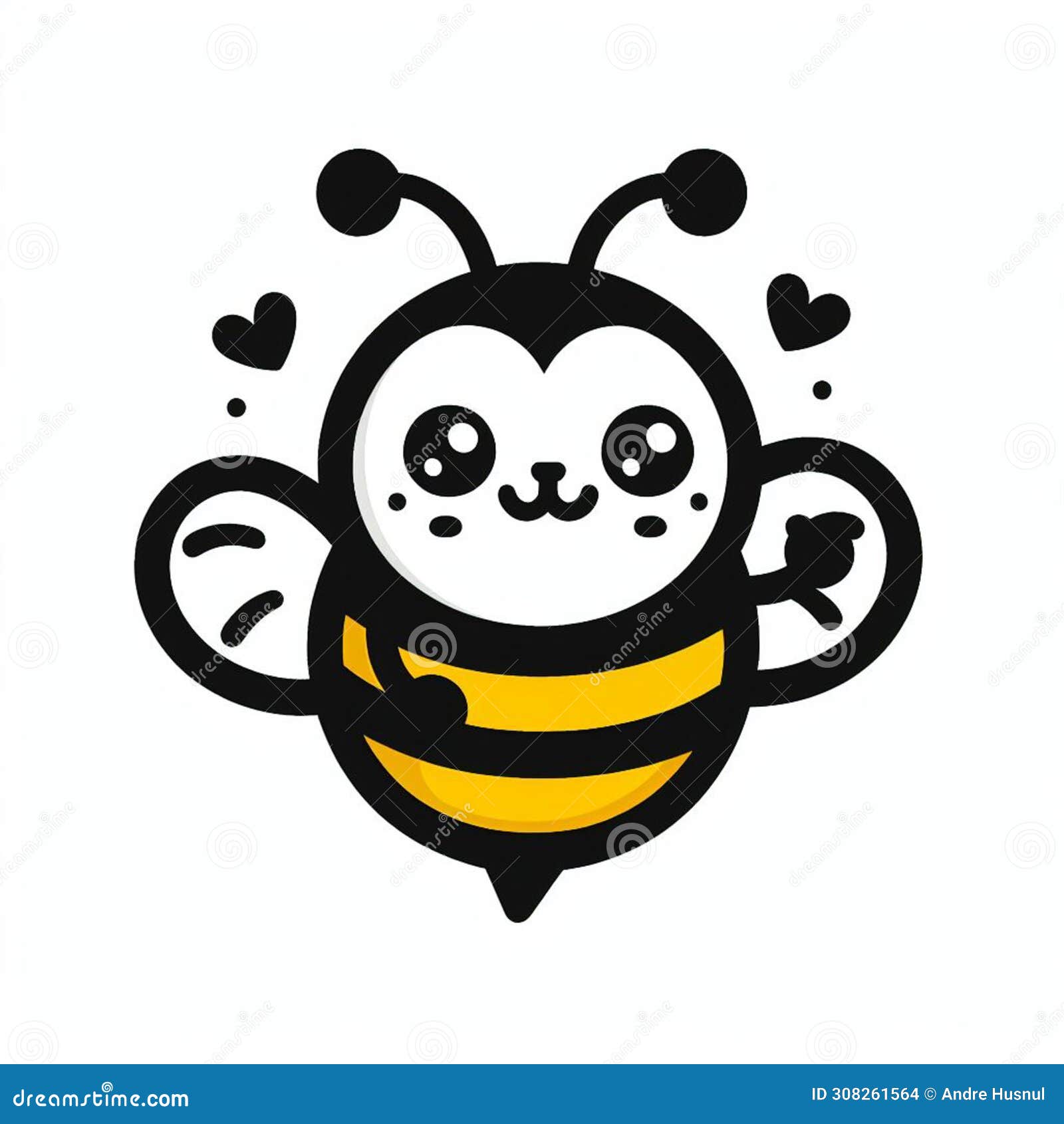 Cartoon Cute Bee Mascot Illustration Stock Vector - Illustration of ...