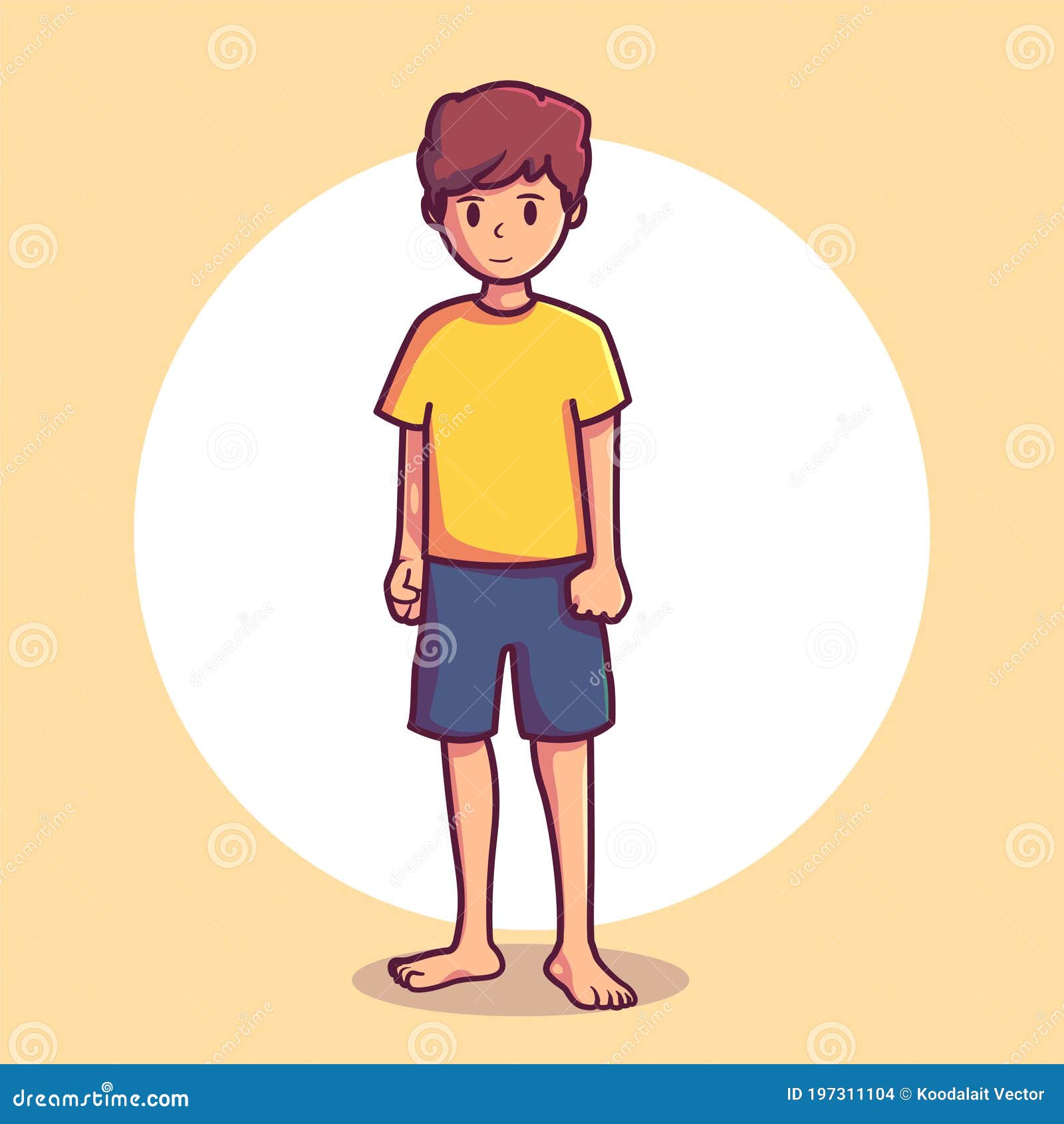 Cartoon Cute Boy in a Standing Pose. Cartoon Illustration Stock Vector ...