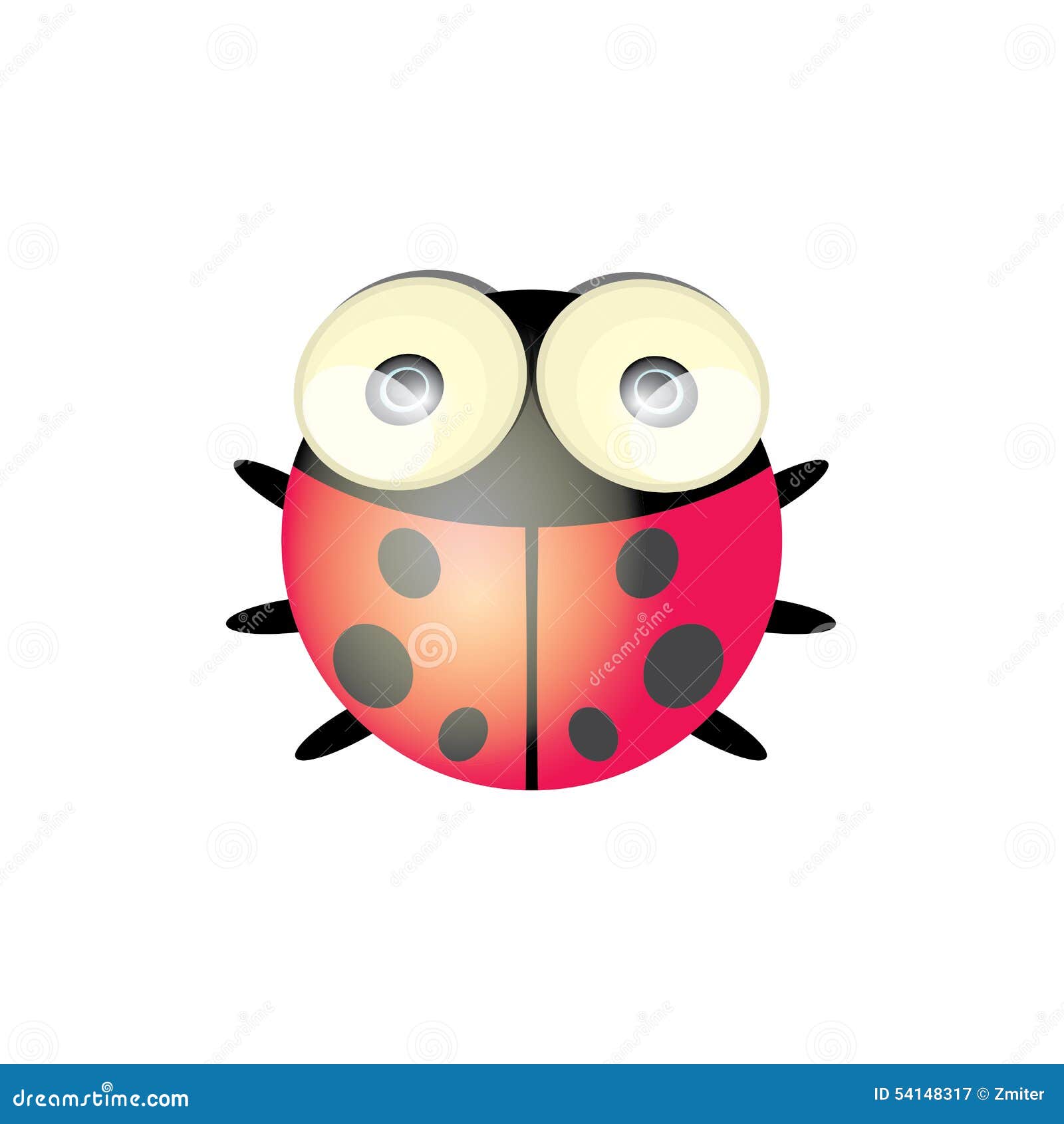 Cartoon Cute Bright Ladybag. Vector Illustration. Stock Vector ...