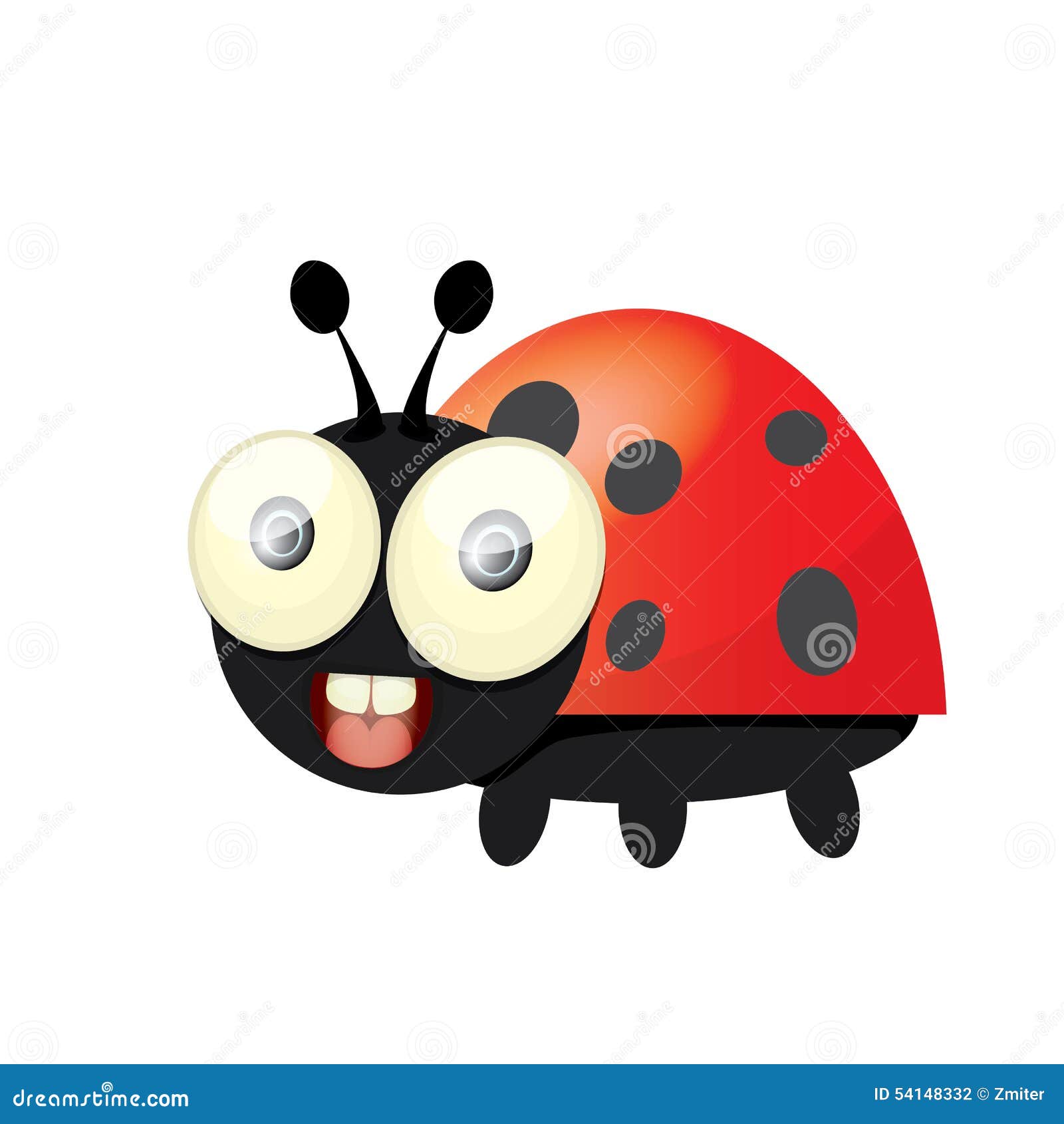 Cartoon Cute Bright Ladybag. Vector Illustration. Stock Vector ...