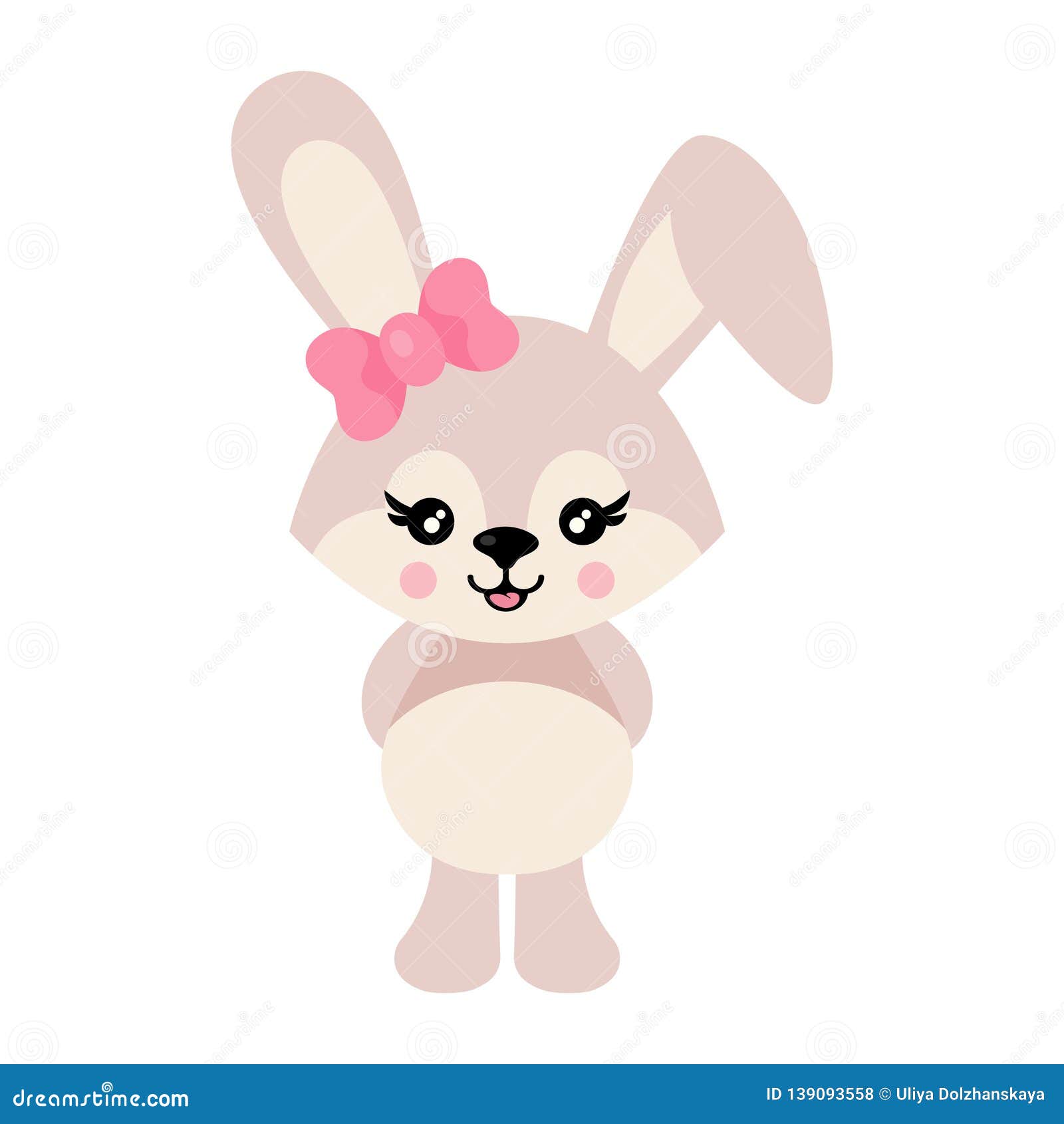 Cartoon Cute Bunny Girl Vector Stock Vector - Illustration of ...