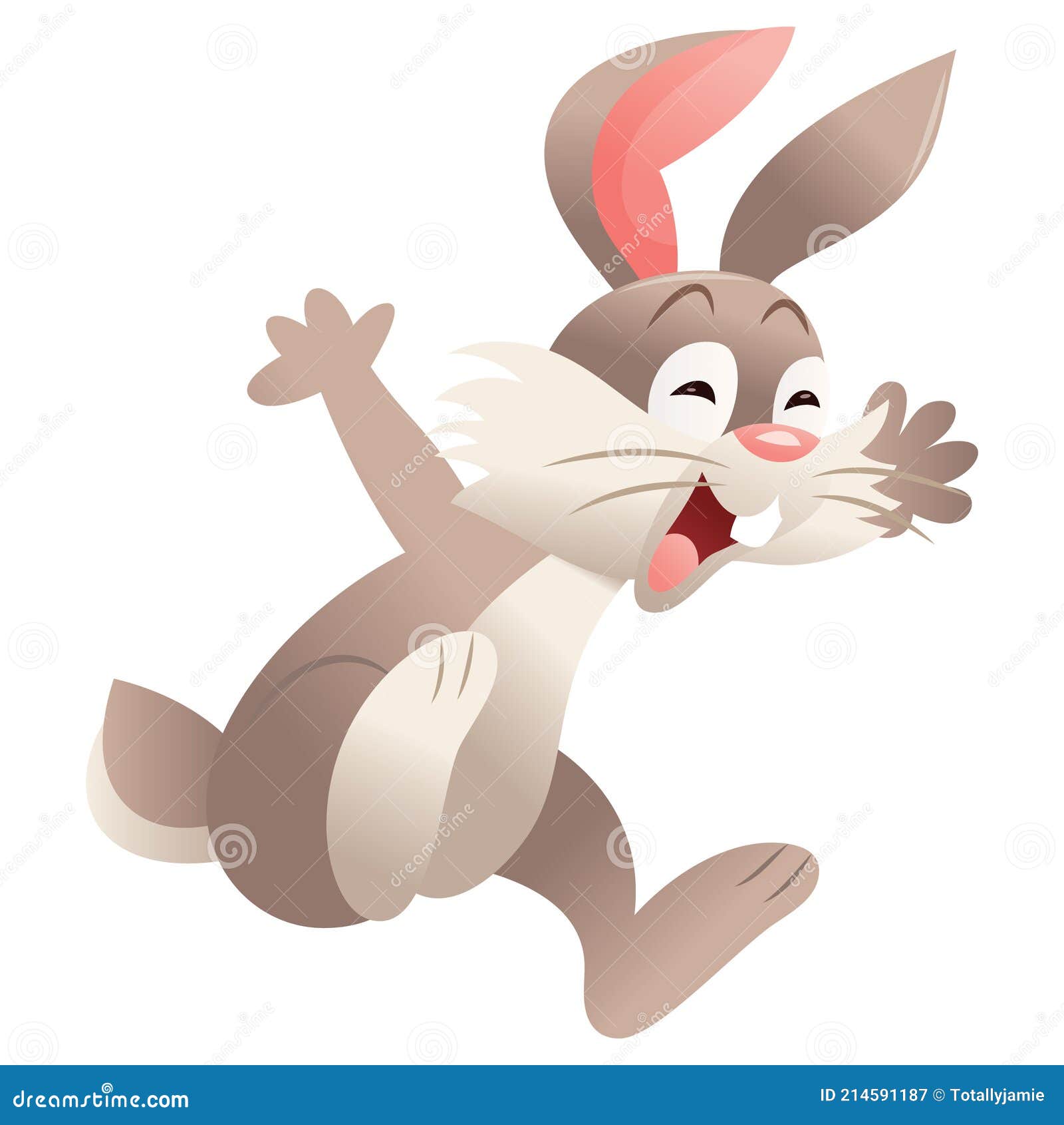 Cartoon Cute Bunny Rabbit Happy Surprise Stock Illustration ...