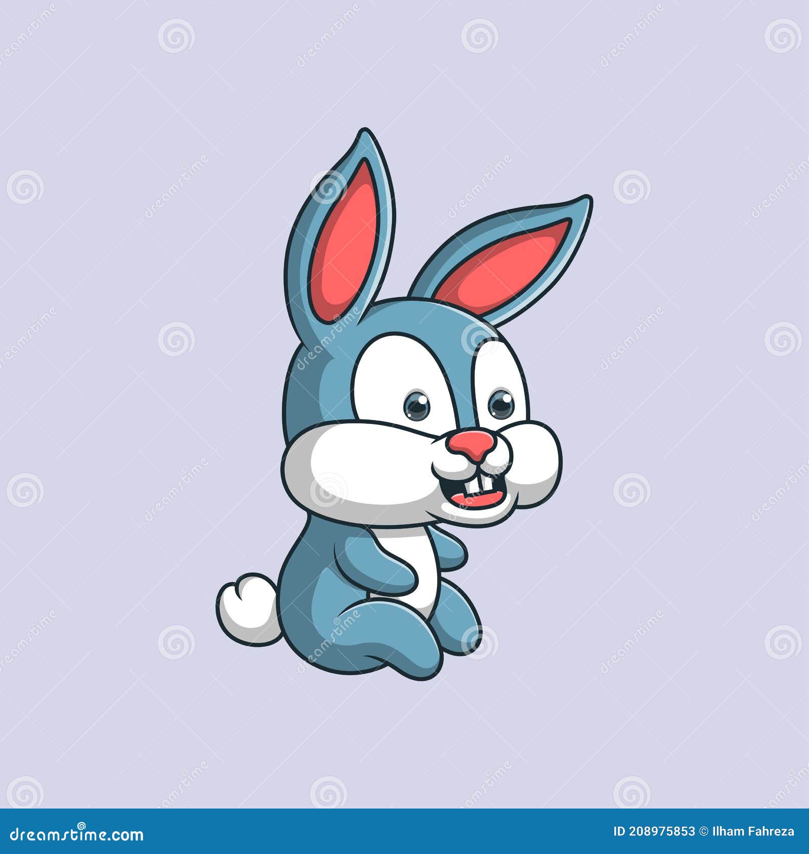 Cartoon cute bunny sitting stock illustration. Illustration of cartoon ...