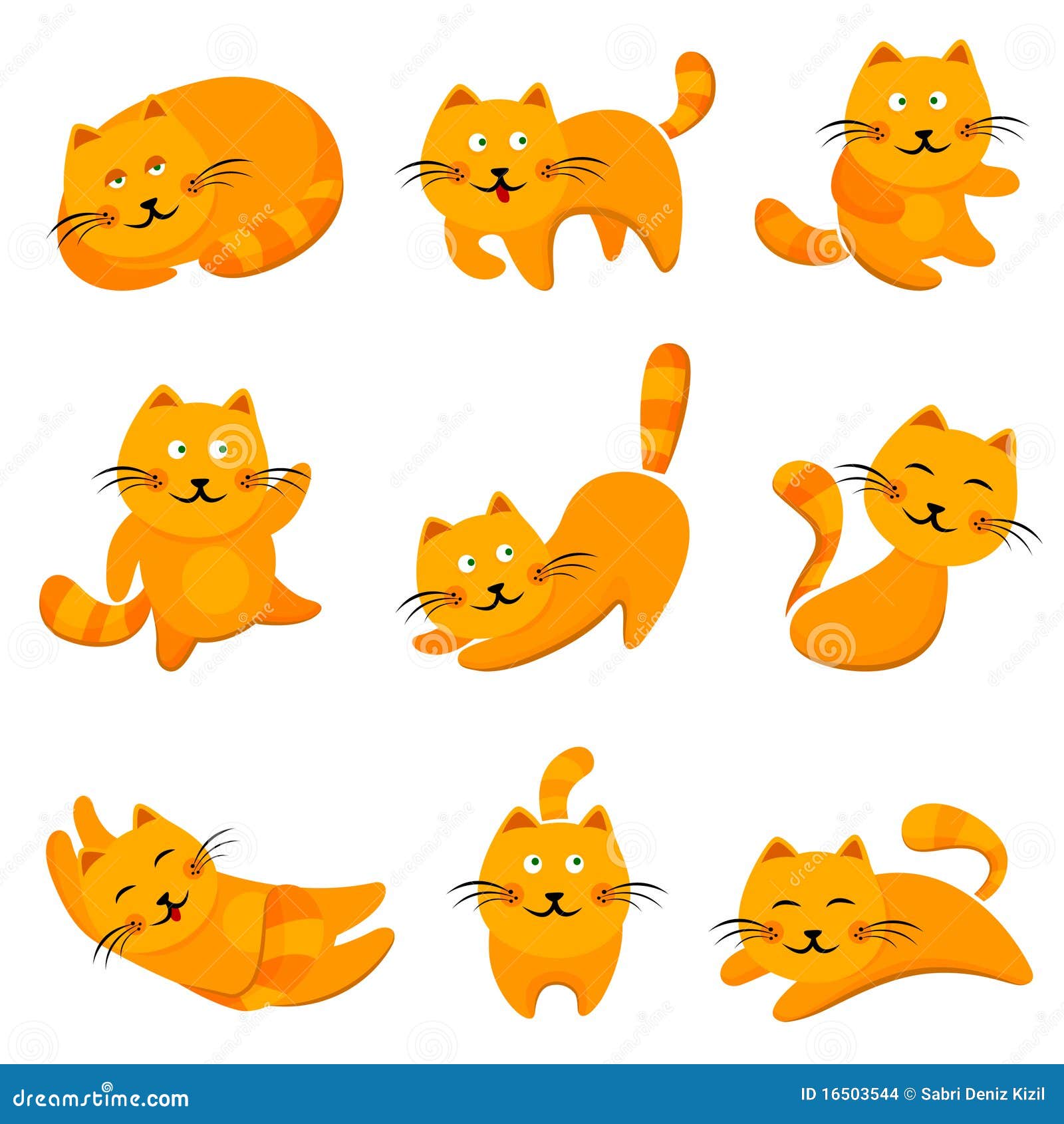 Cartoon cute cats stock vector. Illustration of crazy - 16503544