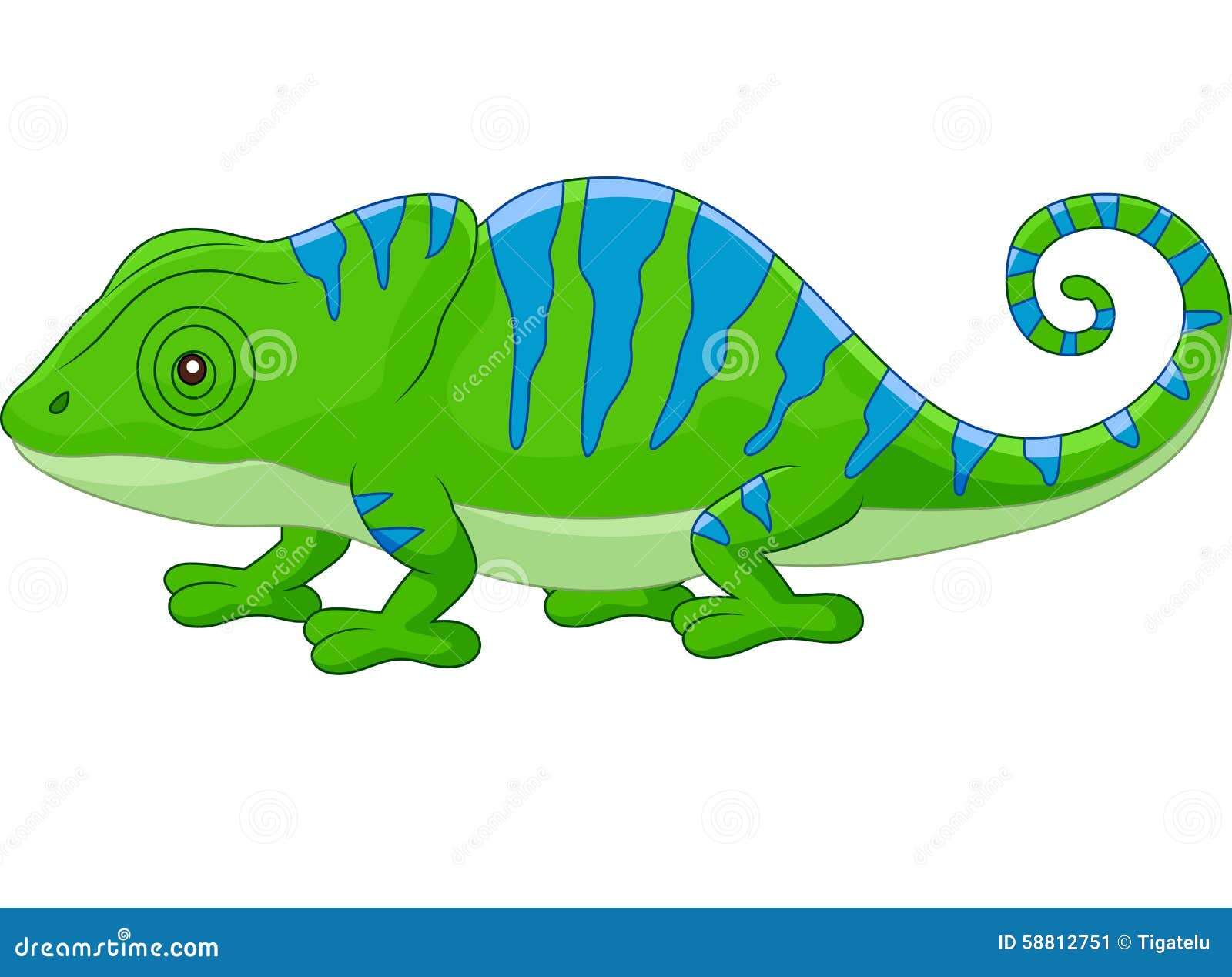 Cartoon Cute Chameleon Stock Vector - Image: 58812751
