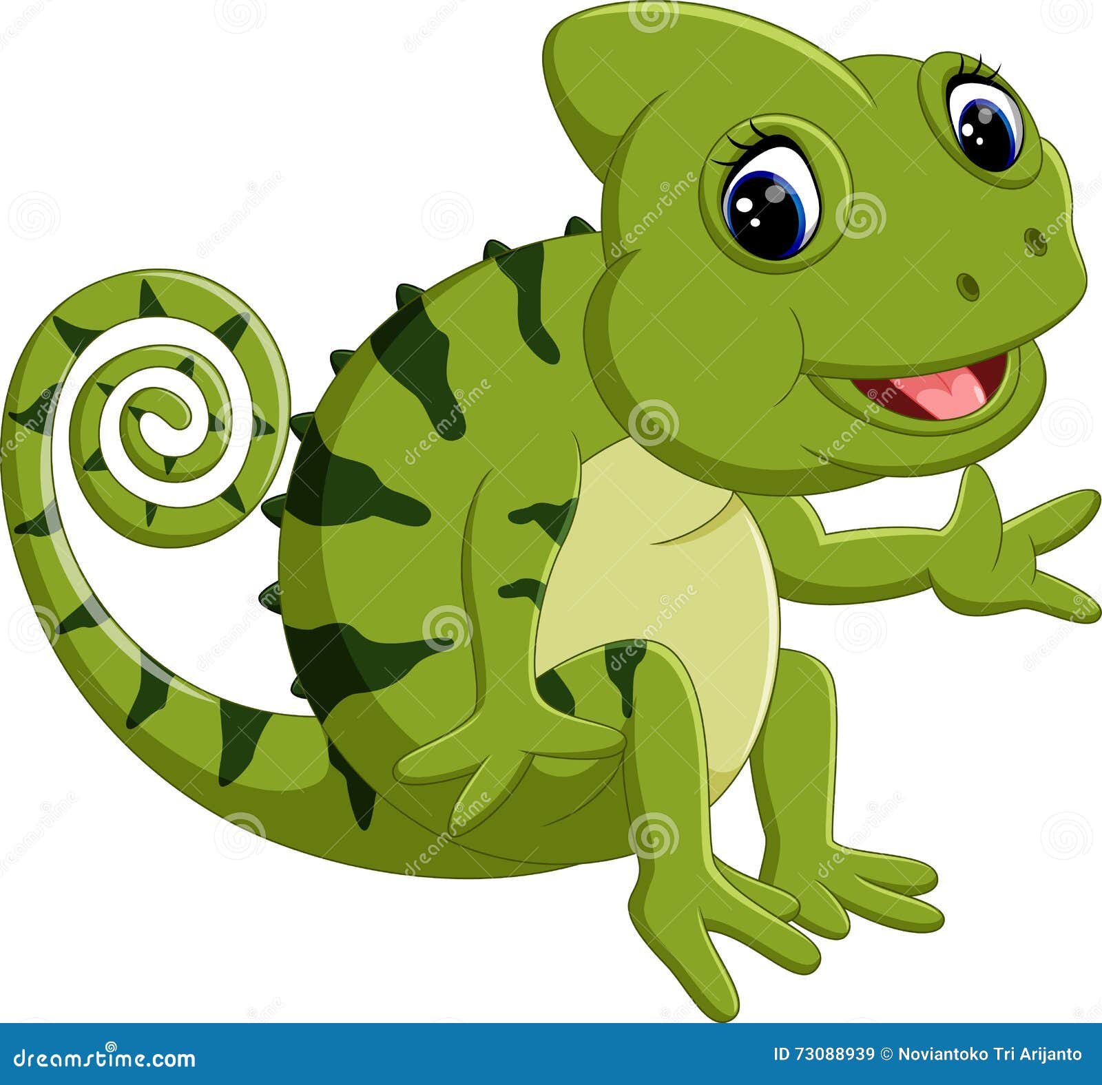 Cartoon cute Chameleon stock vector. Illustration of concept - 73088939