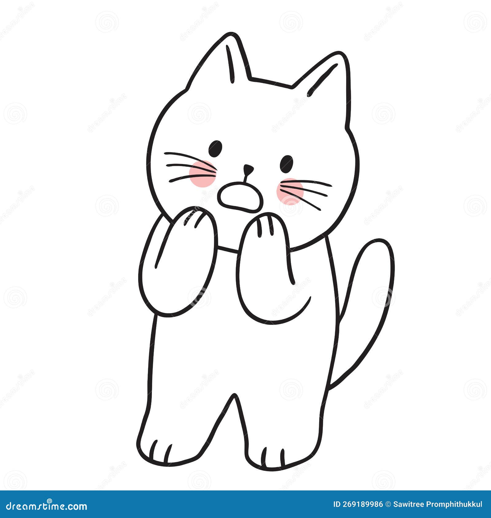 Cartoon Cute Character Funny Cat Vector. Stock Illustration ...