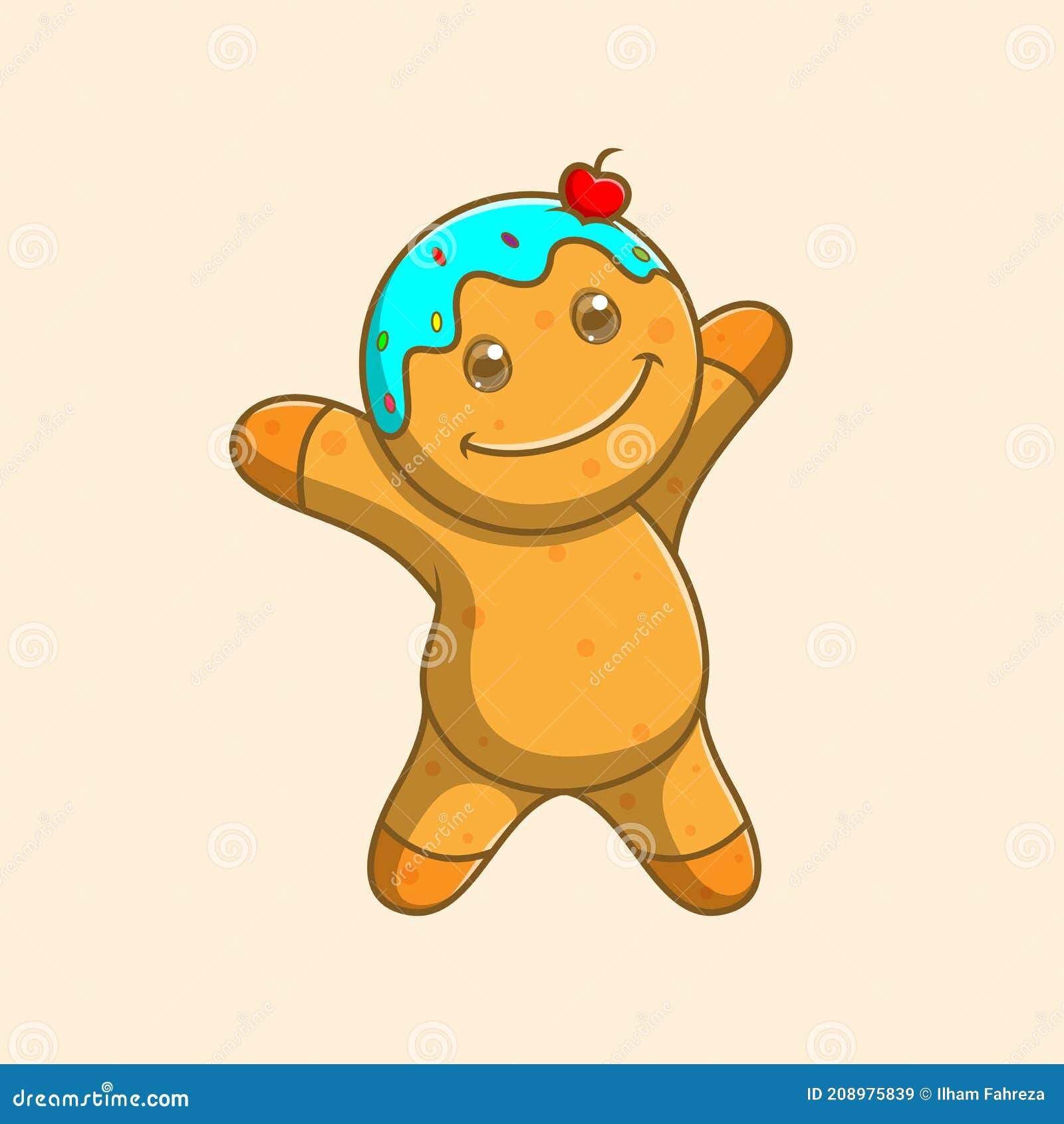 Cartoon Cute Cookies on a Colored Background Stock Illustration ...