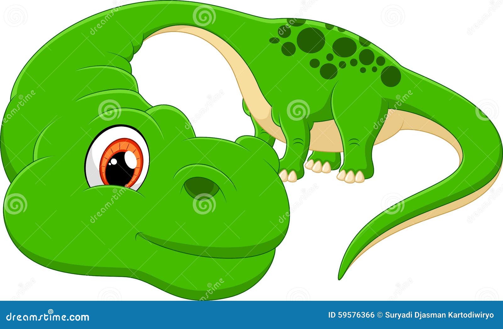 Cute Diplodocus In Valley Of The Volcanoes. Dinosaur Life. Vector ...